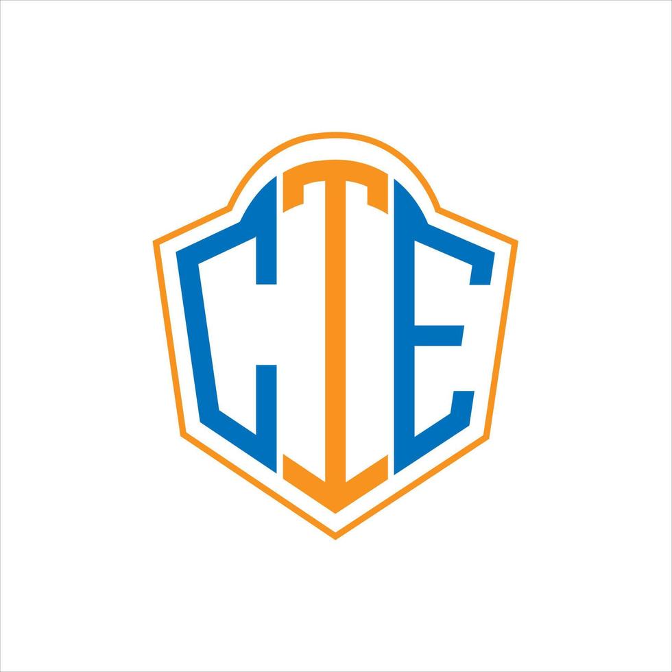 Cte Abstract Monogram Shield Logo Design On White Background Cte
