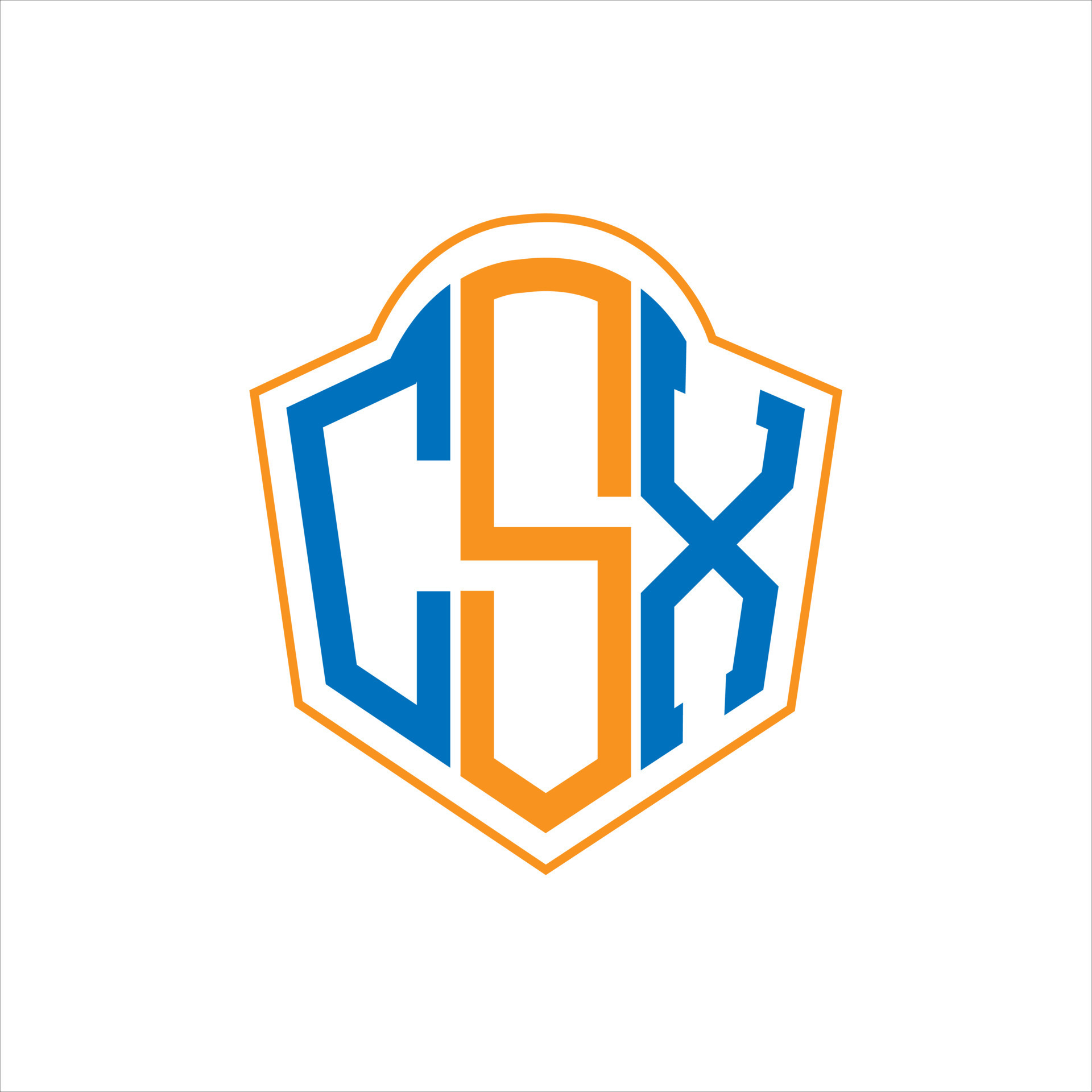 Csx Abstract Monogram Shield Logo Design On White Background Csx Creative Initials Letter Logo