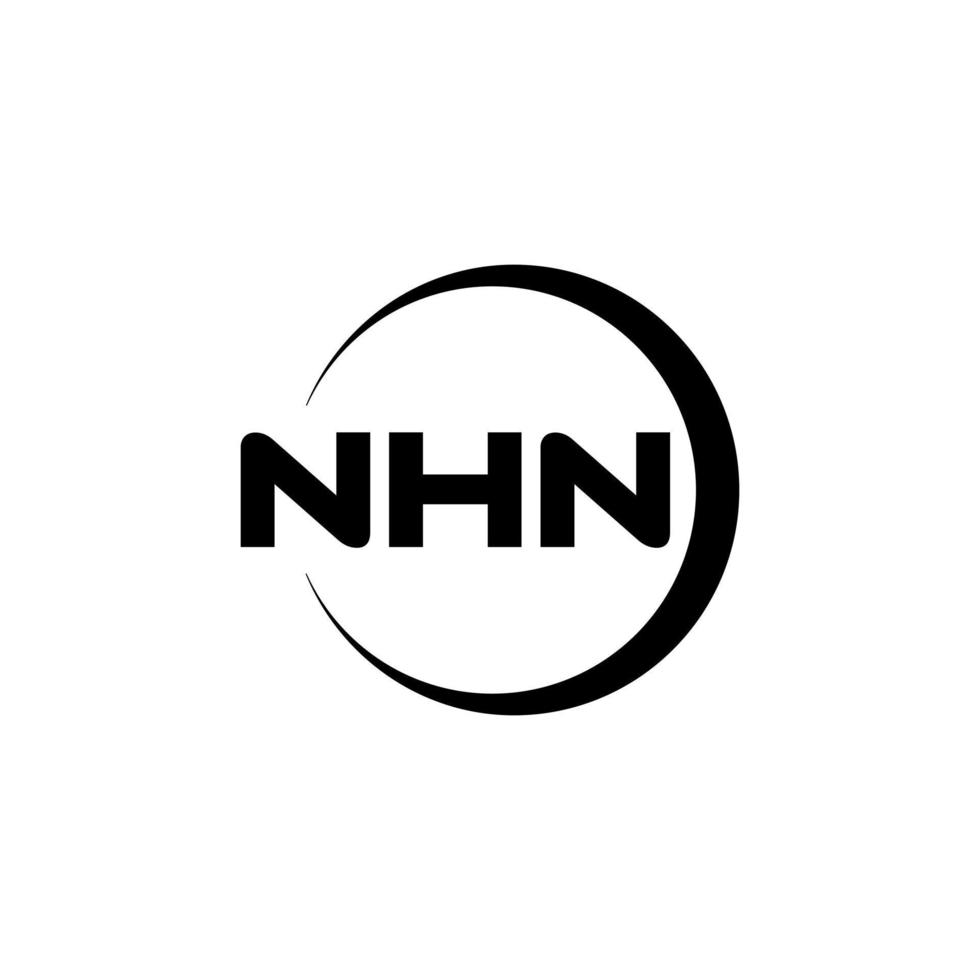 NHN letter logo design in illustration. Vector logo, calligraphy designs for logo, Poster ...
