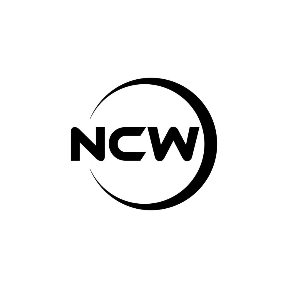 ncw letra logo diseño en ilustración. vector logo, caligrafía diseños para logo, póster ...