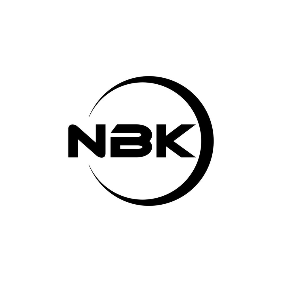 nbk letra logo diseño en ilustración. vector logo, caligrafía diseños para logo, póster ...