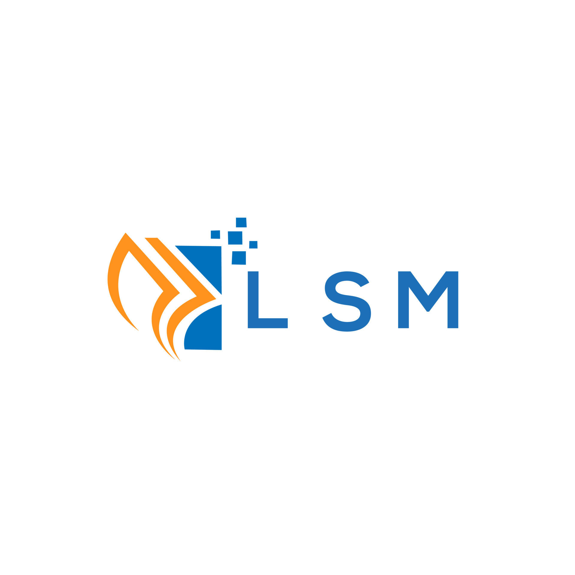 LSM credit repair accounting logo design on WHITE background. LSM creative initials Growth graph ...