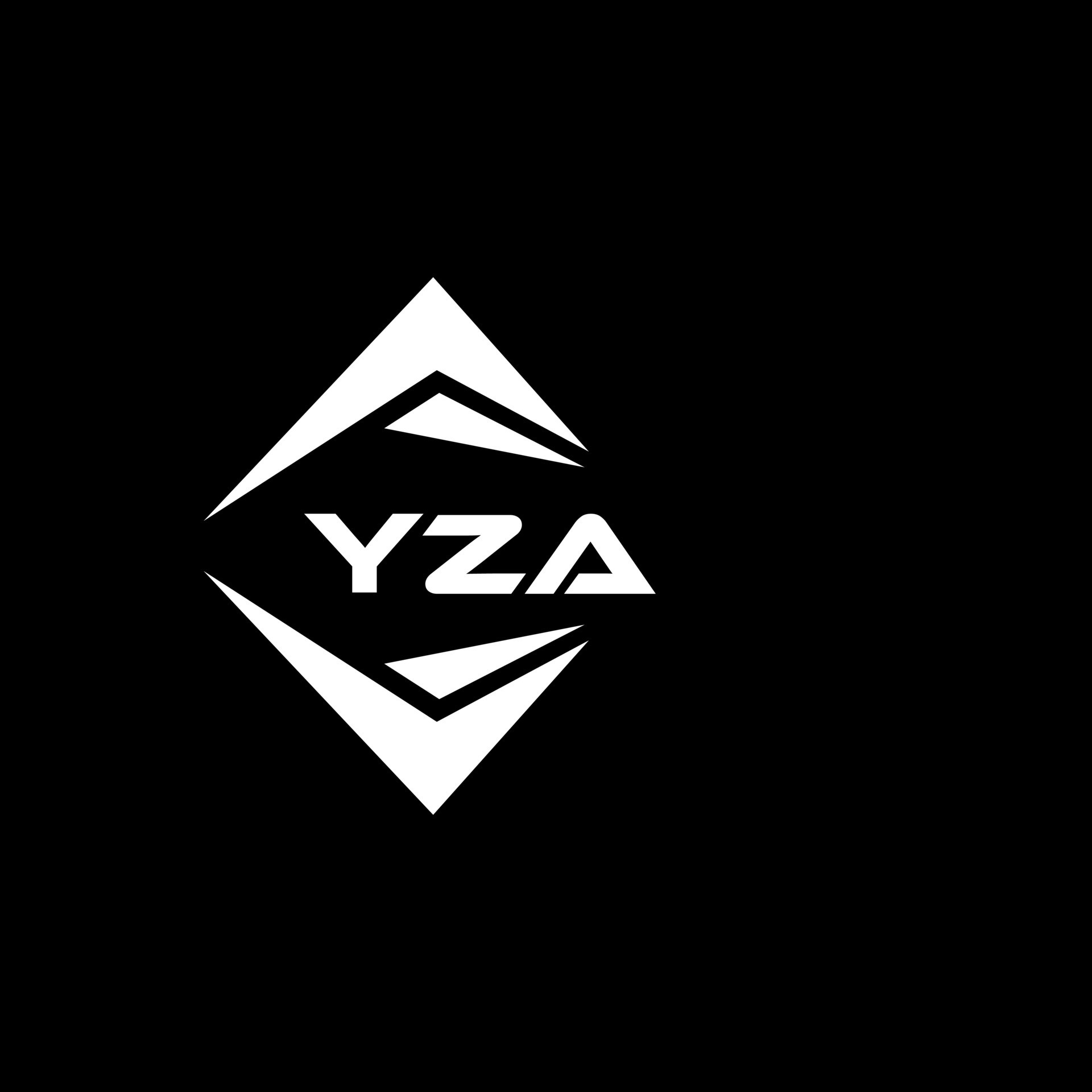 Yza Abstract Monogram Shield Logo Design On Black Background Yza Creative Initials Letter Logo