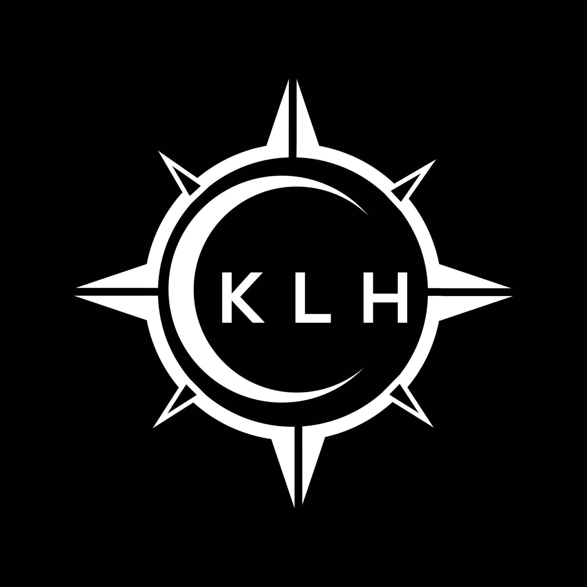 Klh Abstract Technology Circle Setting Logo Design On Black Background Klh Creative Initials
