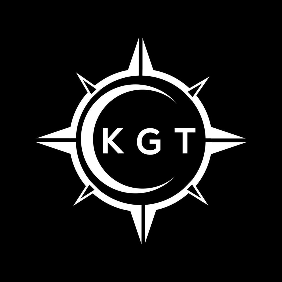 KGT abstract technology circle setting logo design on black background. KGT creative initials ...