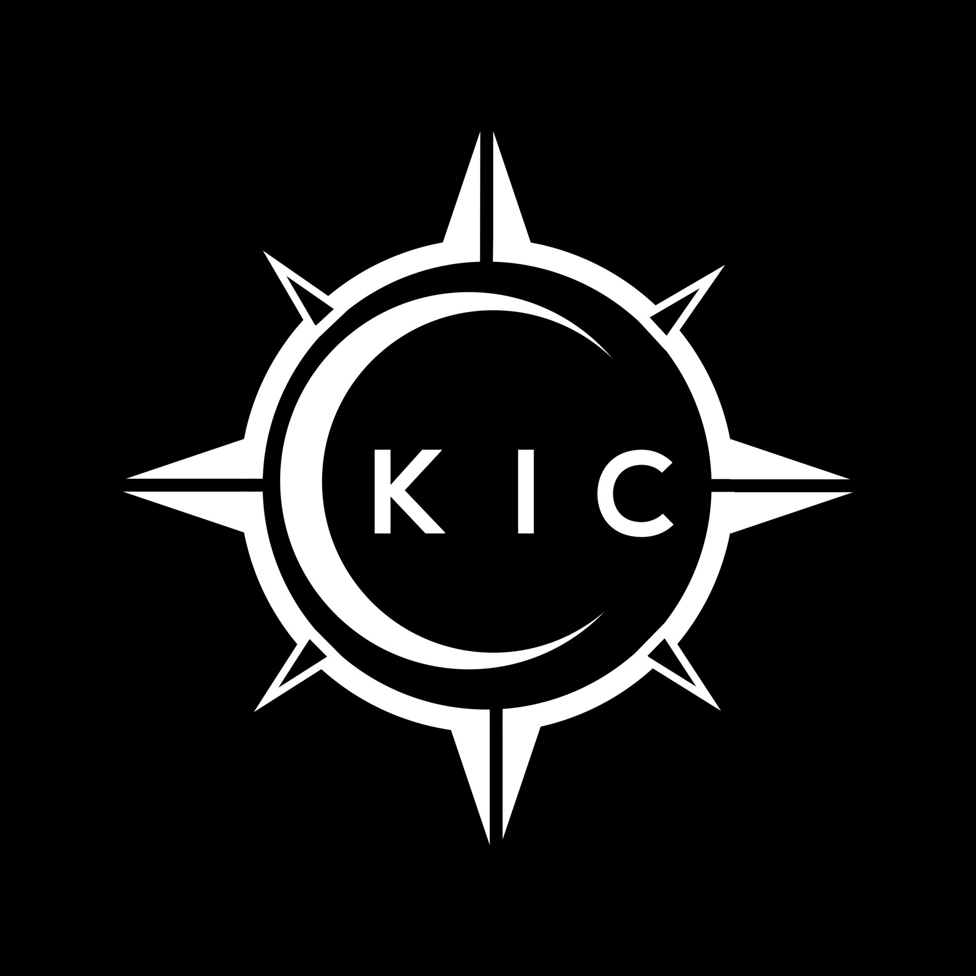 kic creativo iniciales letra logo.kic resumen tecnología circulo ajuste logo diseño en negro ...