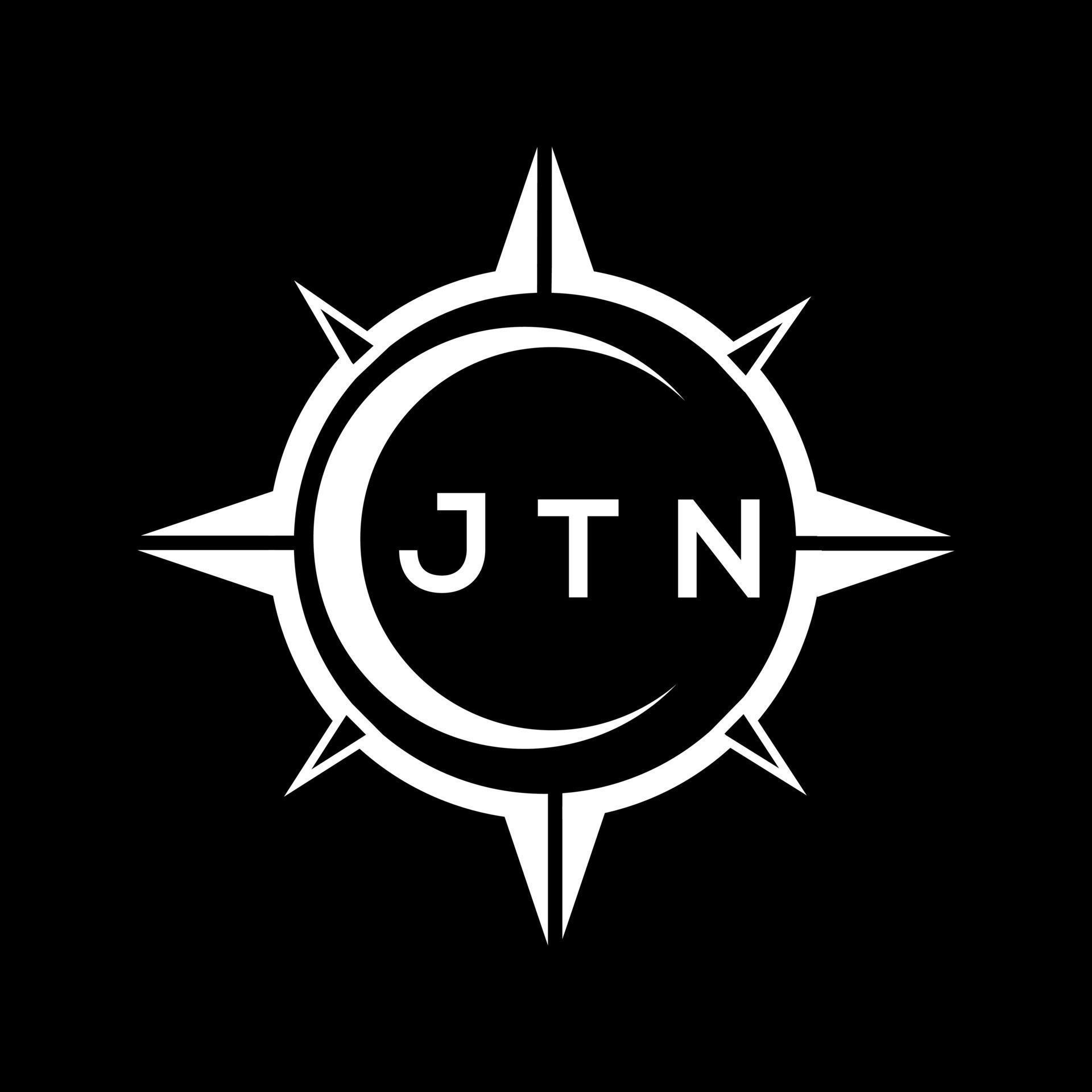 JTN abstract technology circle setting logo design on black background. JTN creative initials ...