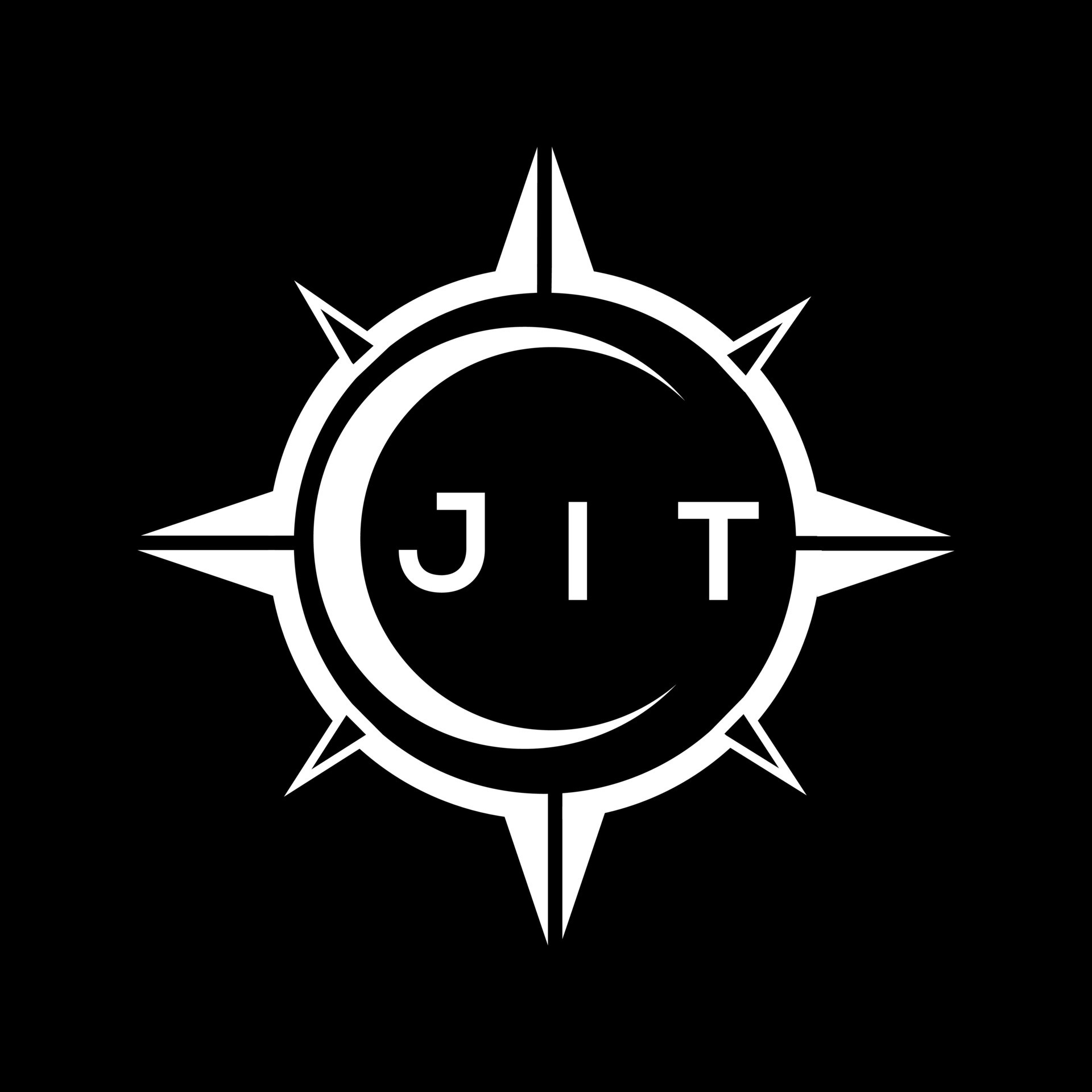 Jit Abstract Technology Circle Setting Logo Design On Black Background Jit Creative Initials