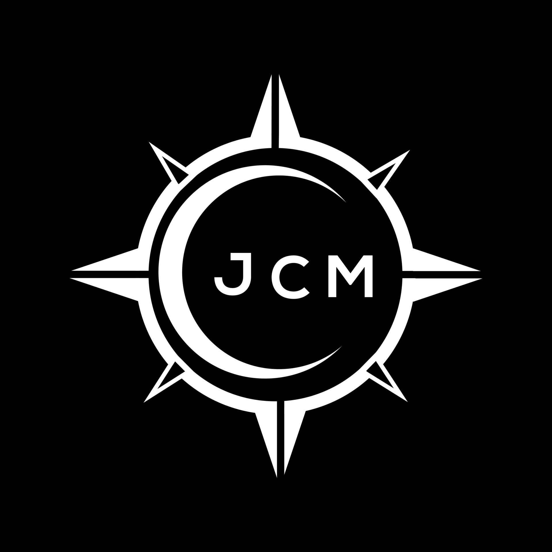 jcm creativo iniciales letra logotipo.jcm resumen tecnología circulo ajuste logo diseño en negro ...