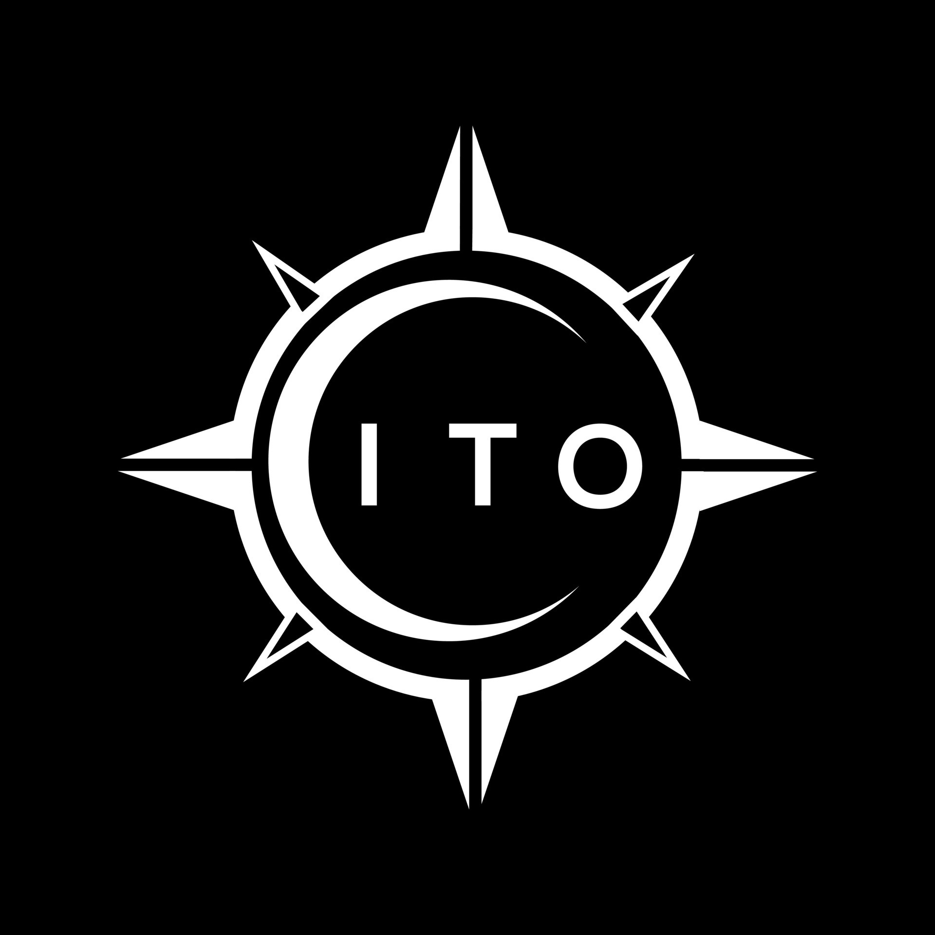 Ito Abstract Technology Circle Setting Logo Design On Black Background