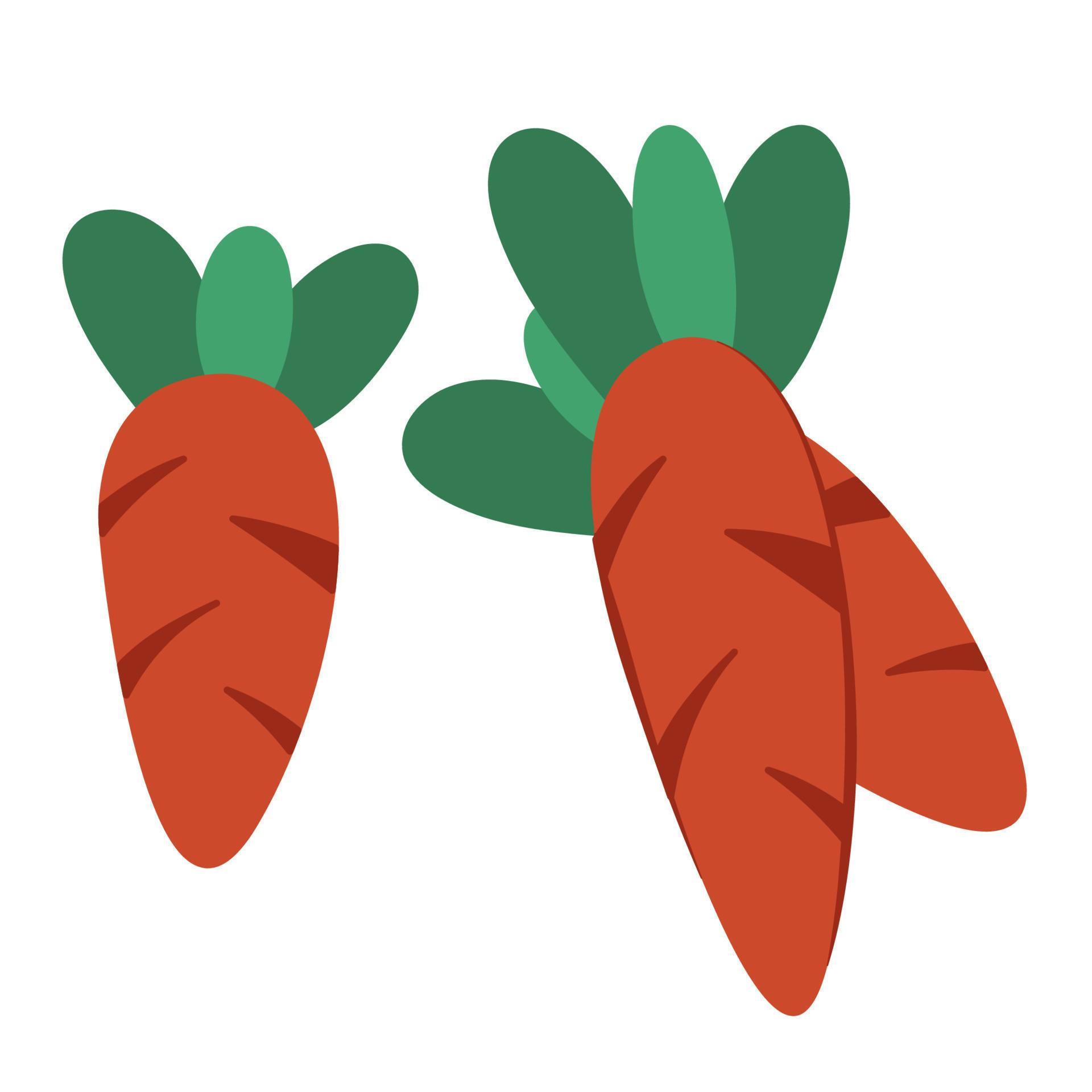 Set With Three Flat Carrots Cartoon Vector Illustration 20080171 Vector Art At Vecteezy