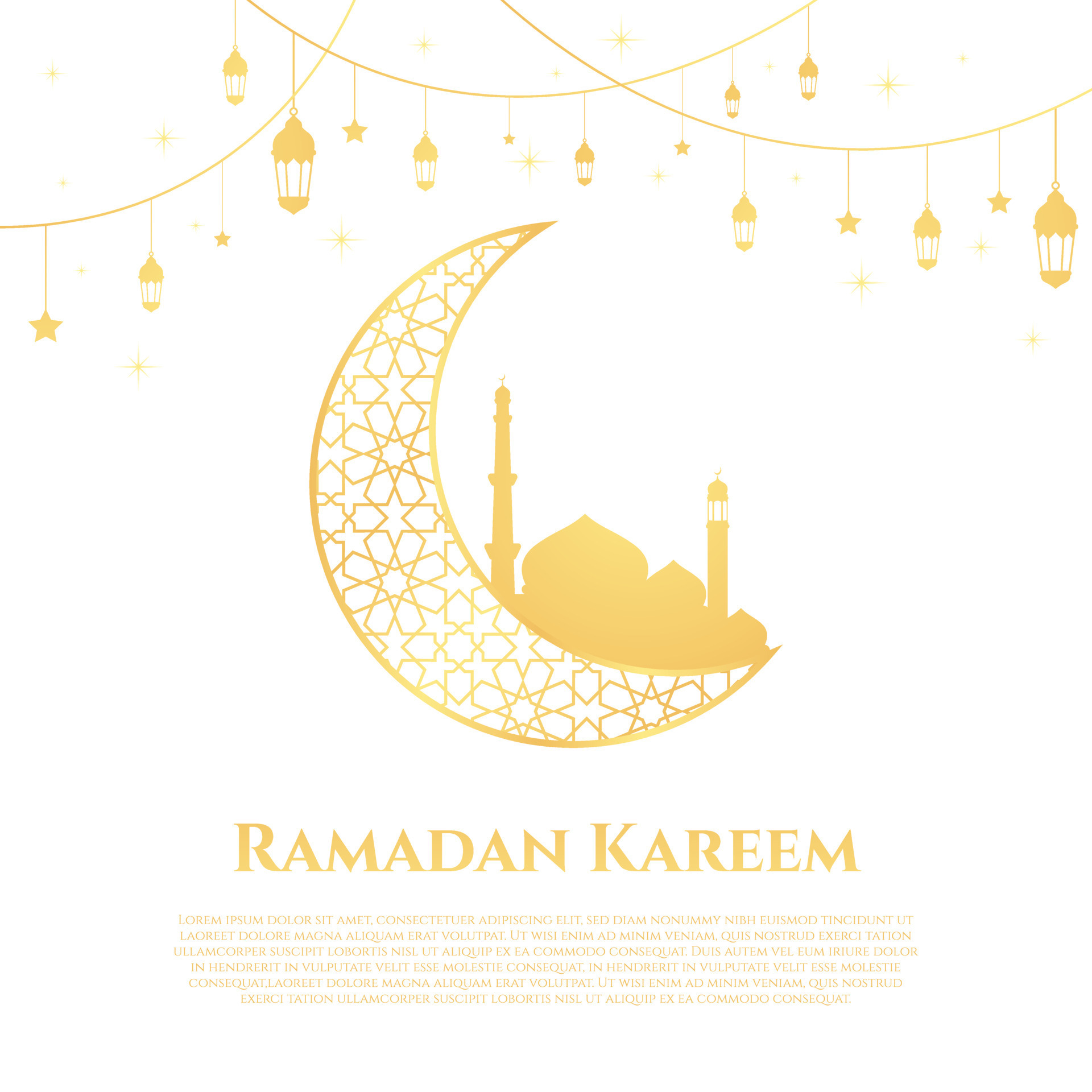 Ramadan kareem design. Ramadan vector illustration with mosque and ...