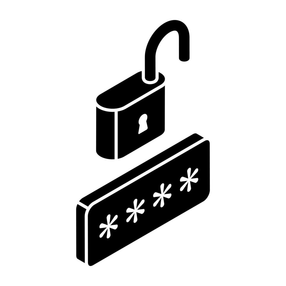 Solid Design Icon Of Password Lock 20081176 Vector Art At Vecteezy