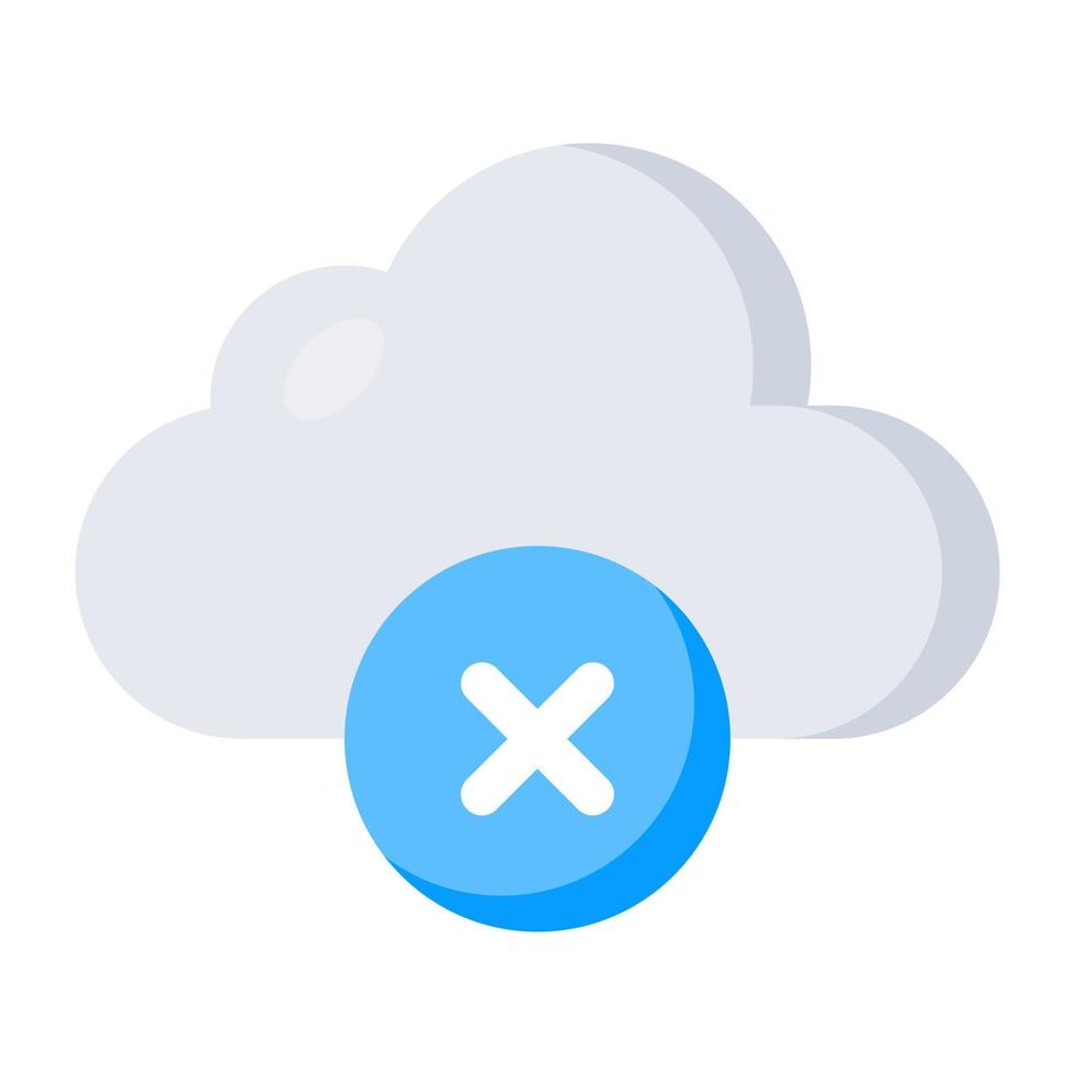 Cross Sign With Cloud Showing Concept Of Delete Cloud 20082796 Vector Art At Vecteezy