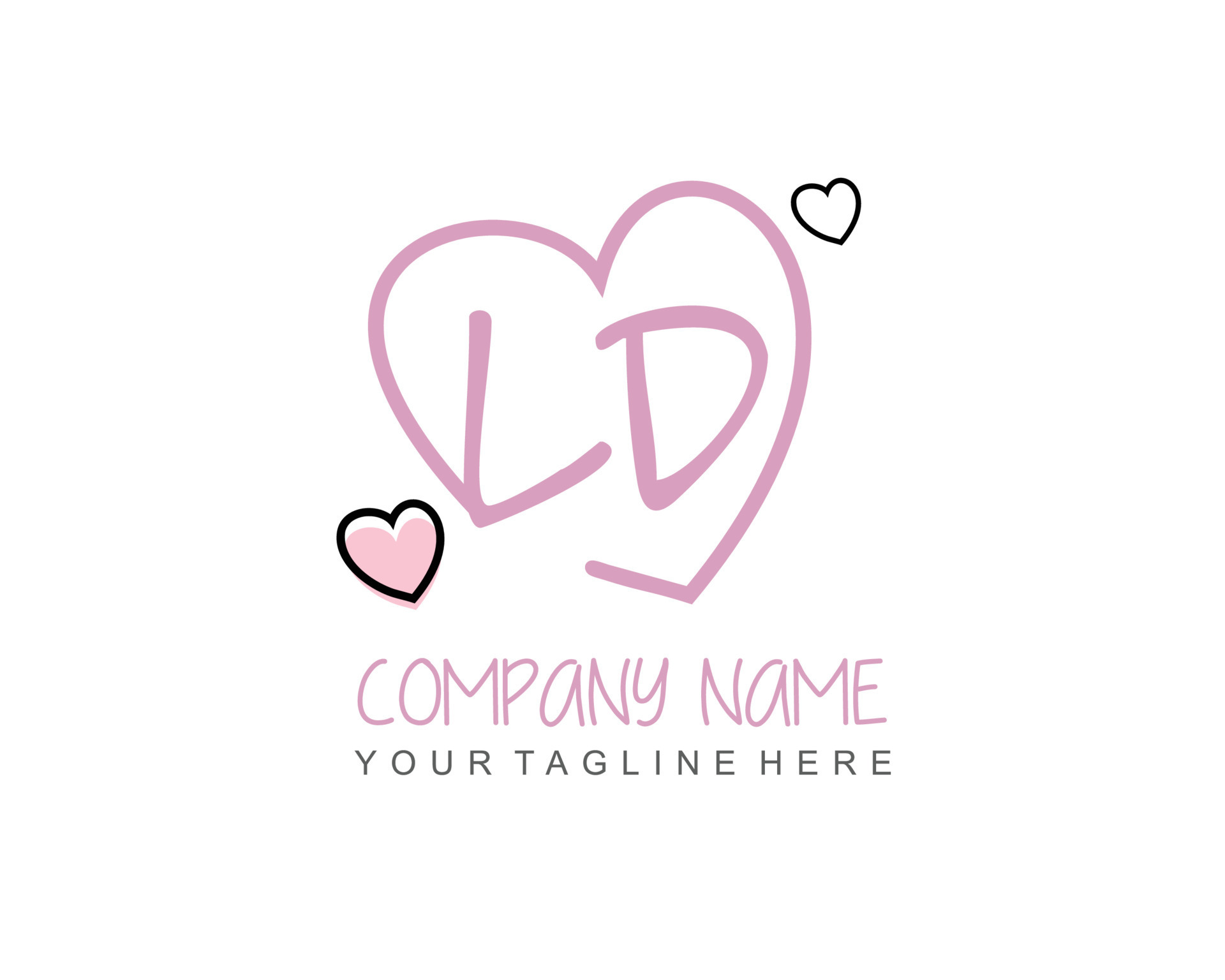 Initial LD with heart love logo template vector 20088017 Vector Art at Vecteezy