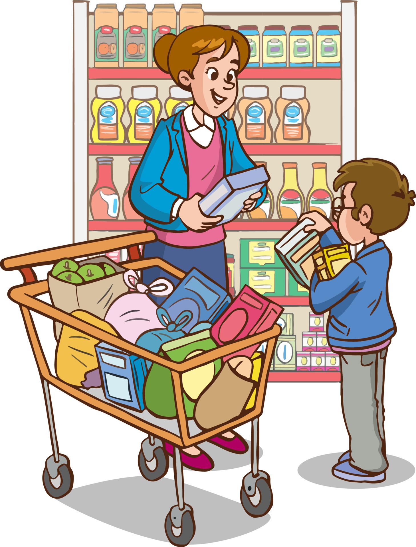 Kids Grocery Shopping Clipart Kids Grocery Shopping Clipart