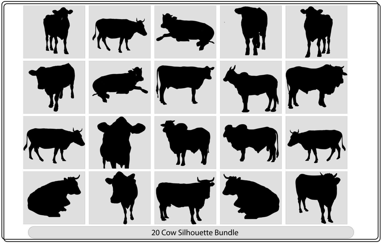 Ilustración Vectorial Dibujada A Mano De Vacasilueta De Vaca 20092501 Vector En Vecteezy