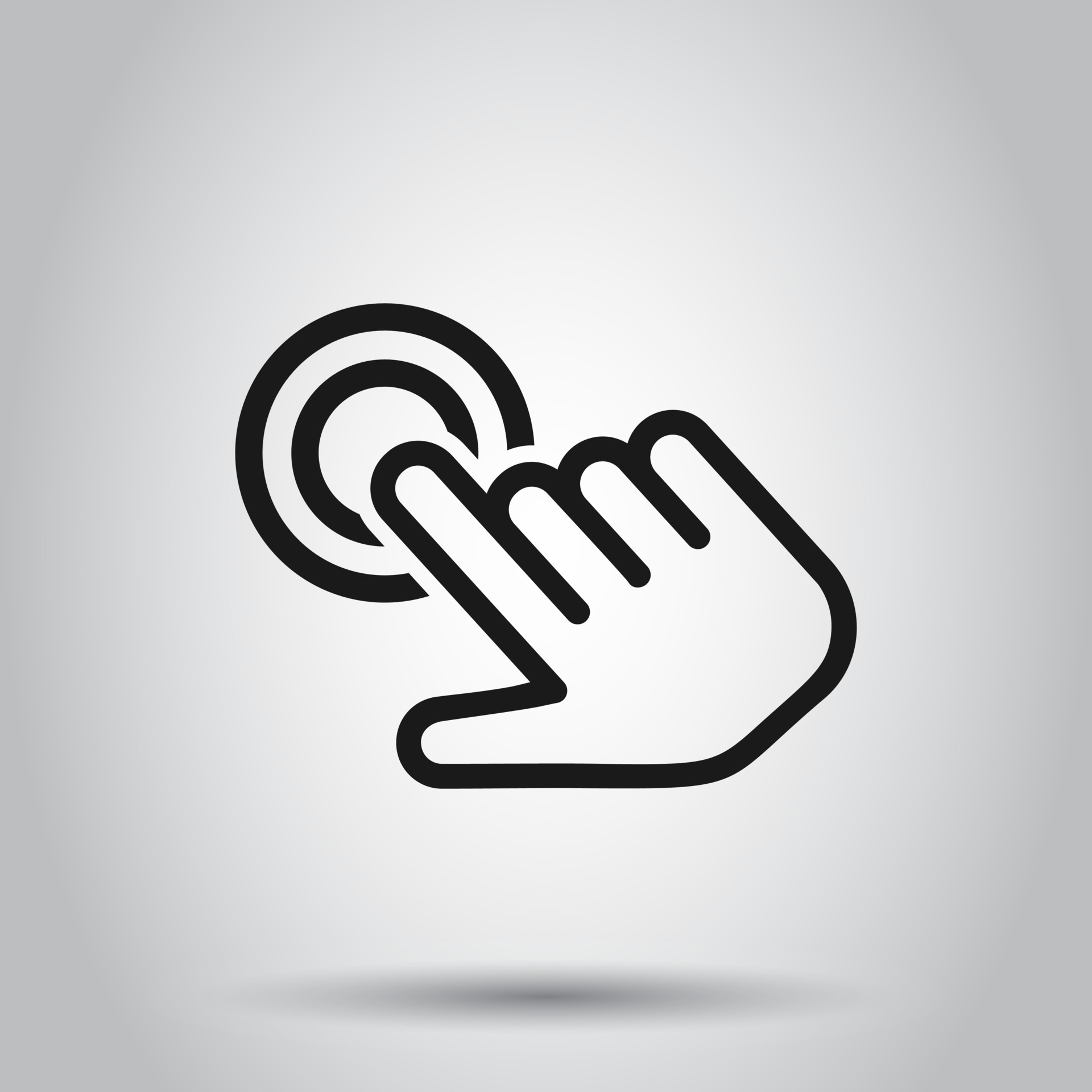 Click Mouse Icon In Flat Style Pointer Vector Illustration On Isolated Background Hand Push