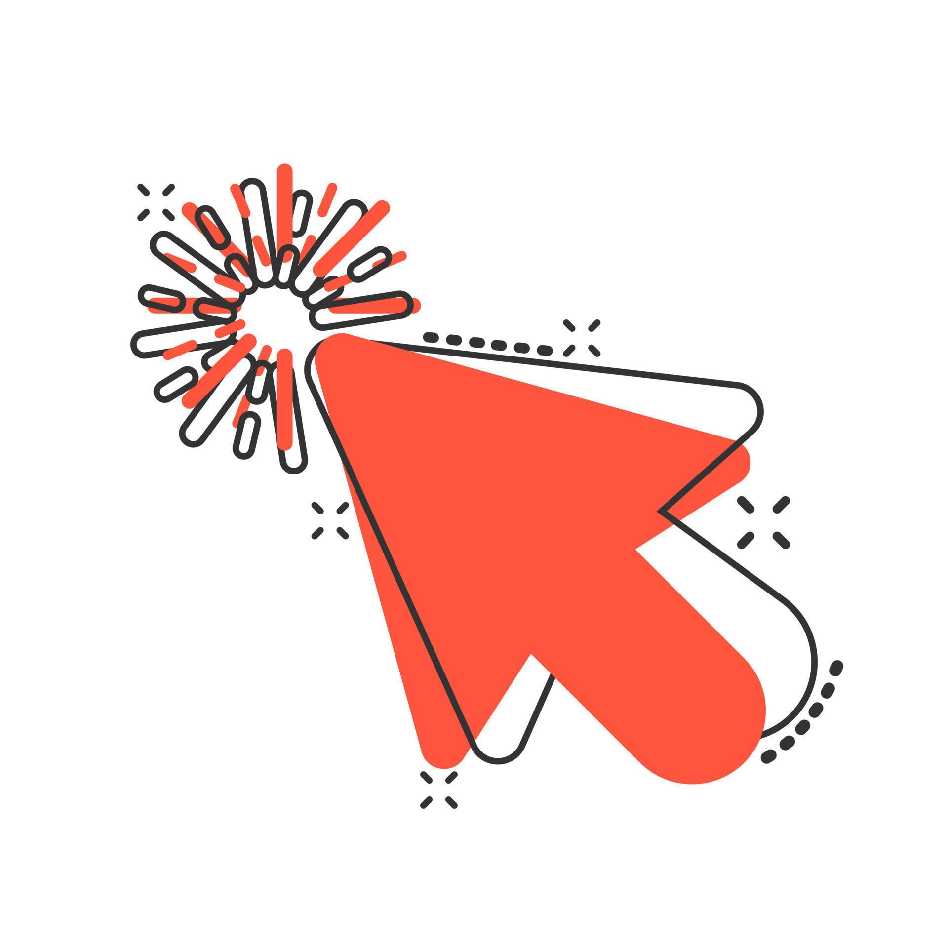 Computer Mouse Cursor Icon In Comic Style Arrow Cursor Vector Cartoon Illustration Pictogram