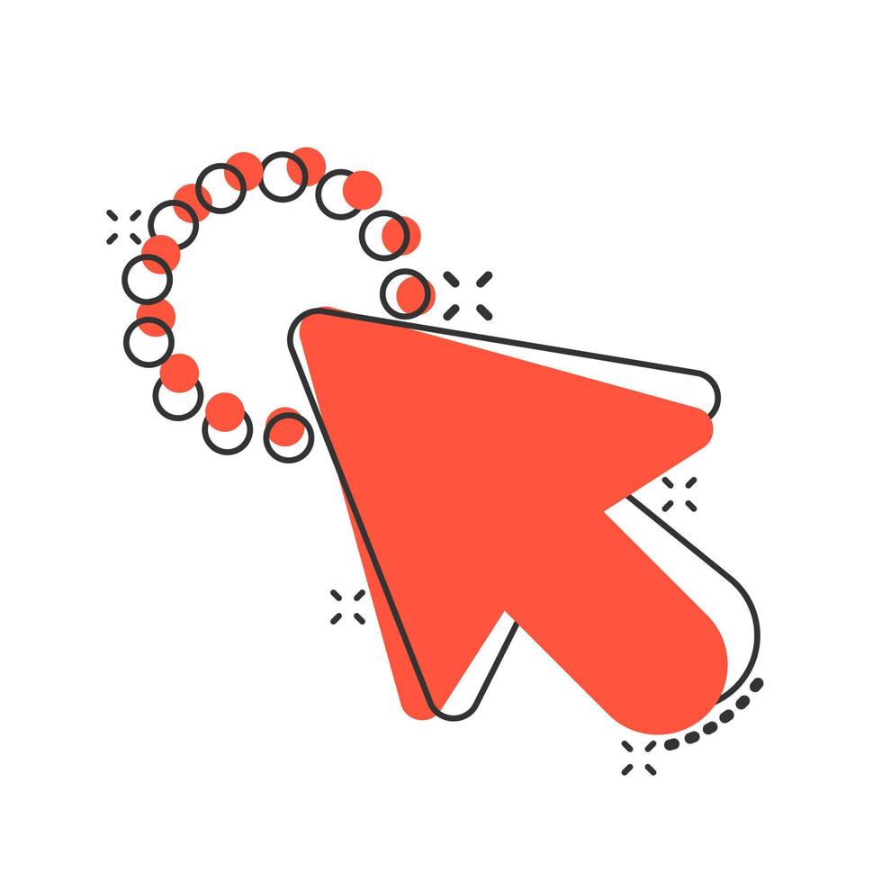 Computer Mouse Cursor Icon In Comic Style Arrow Cursor Vector Cartoon