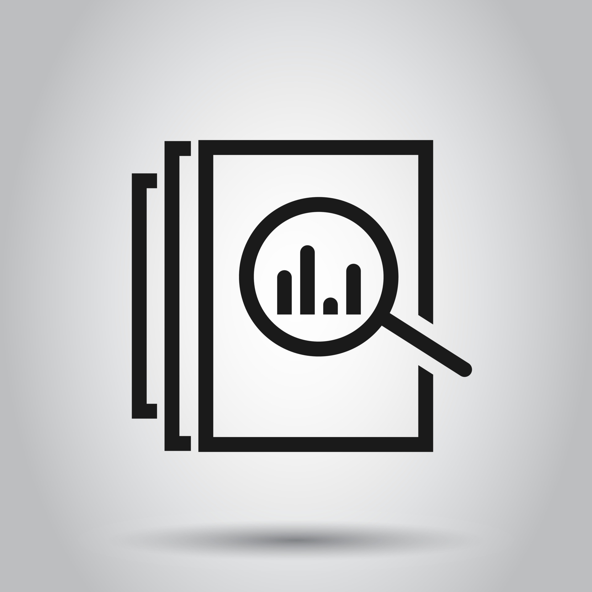 Audit document icon in flat style. Result report vector illustration on ... Audit document icon in flat style. Result report vector illustration on ...