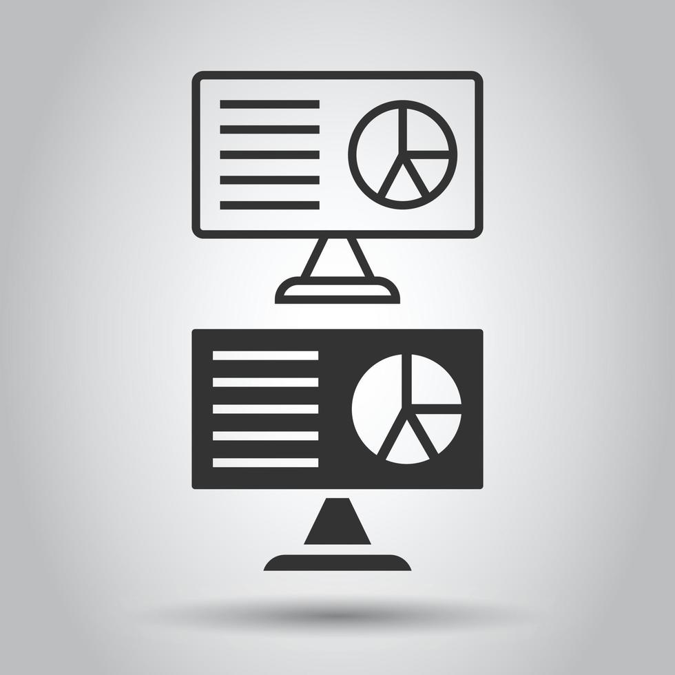 Website analytics icon in flat style. SEO data vector illustration on ...