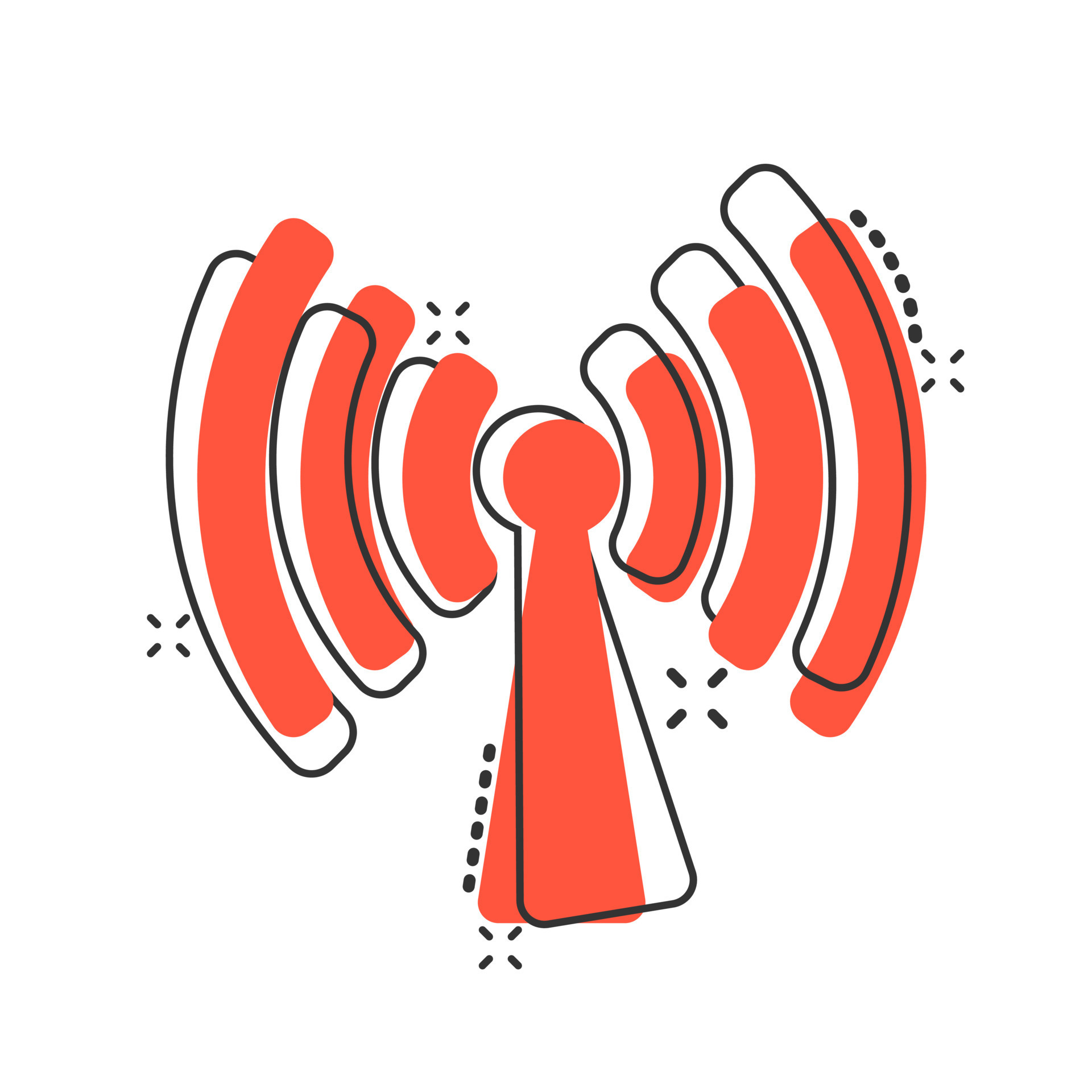 Wifi Internet Icon In Comic Style Wi Fi Wireless Technology Vector
