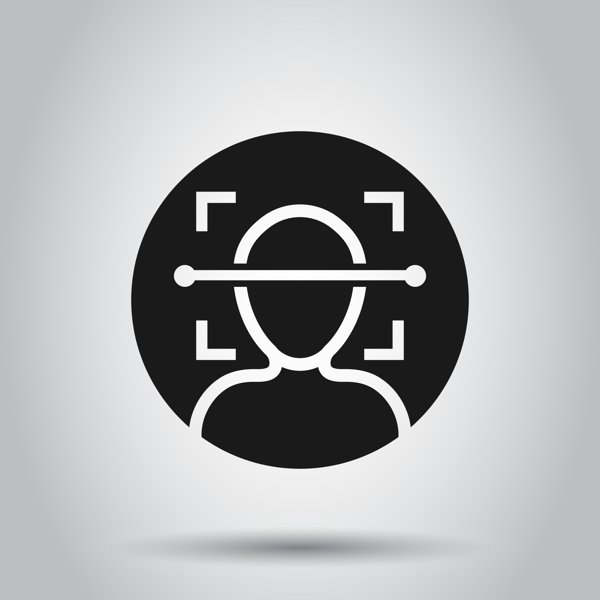 Face Scan Icon In Flat Style Facial Id Vector Illustration On Isolated Background