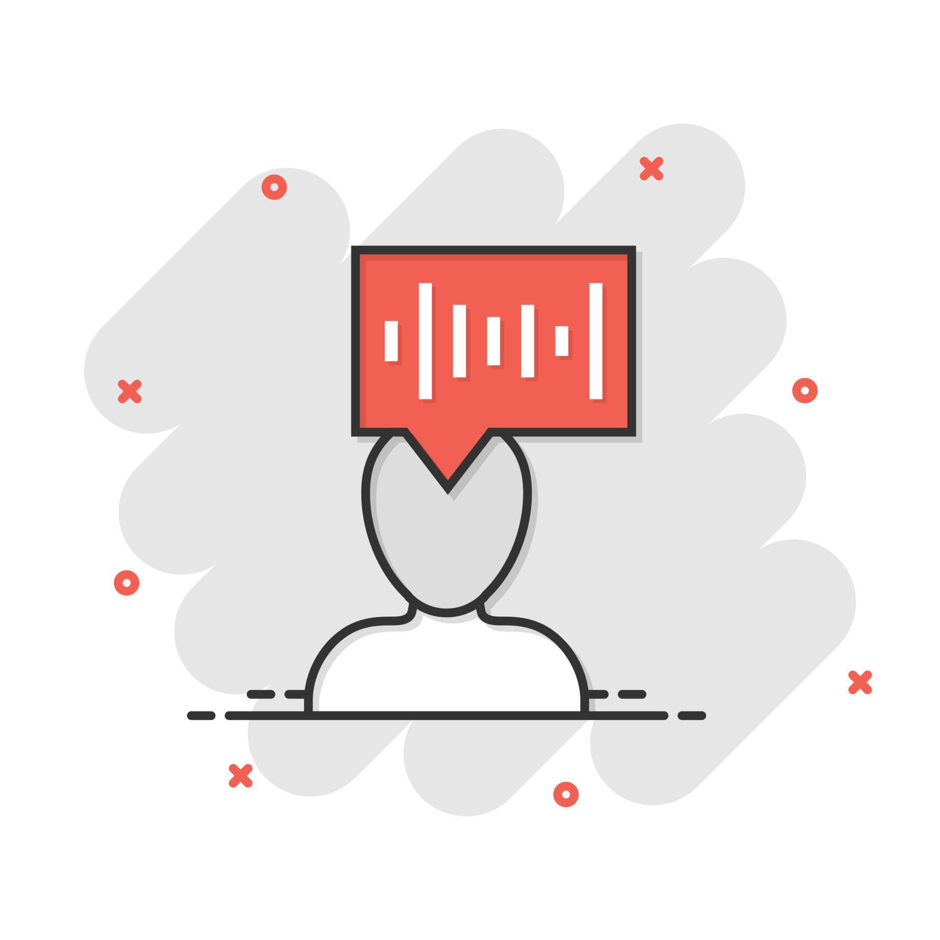 Voice recognition icon in comic style. Authentication sound vector cartoon illustration on white ...
