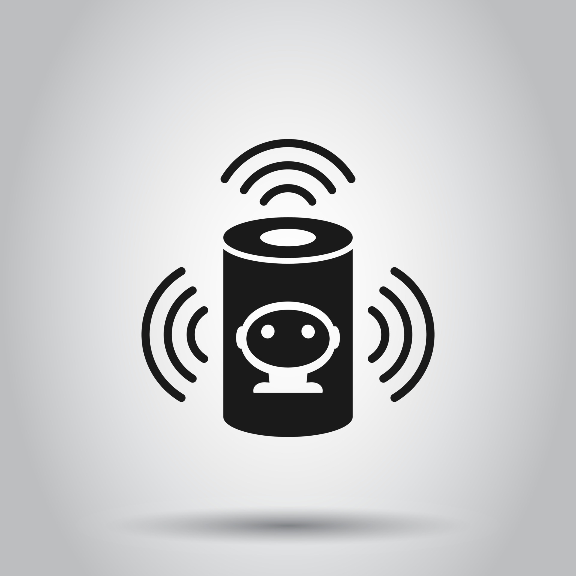 Voice assistant icon in flat style. Smart home assist vector illustration on isolated background ...