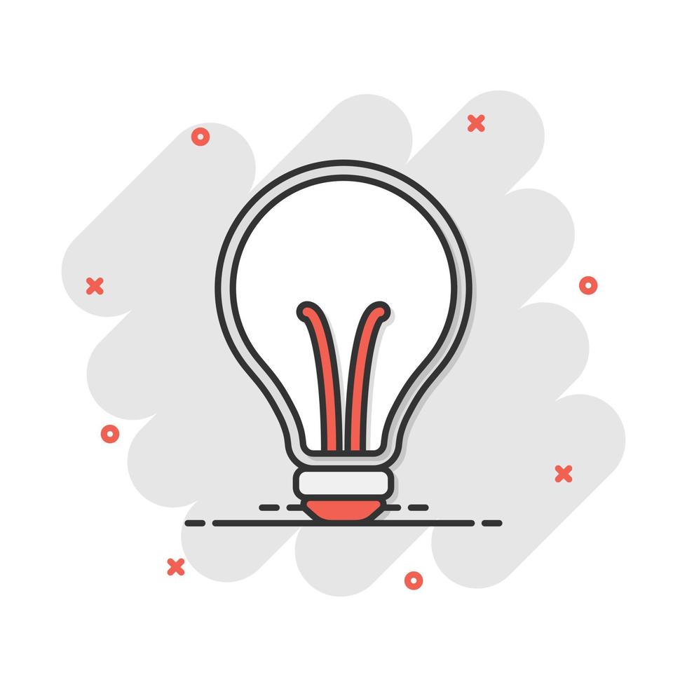 Vector cartoon halogen lightbulb icon in comic style. Light bulb sign ... Vector cartoon halogen lightbulb icon in comic style. Light bulb sign ...