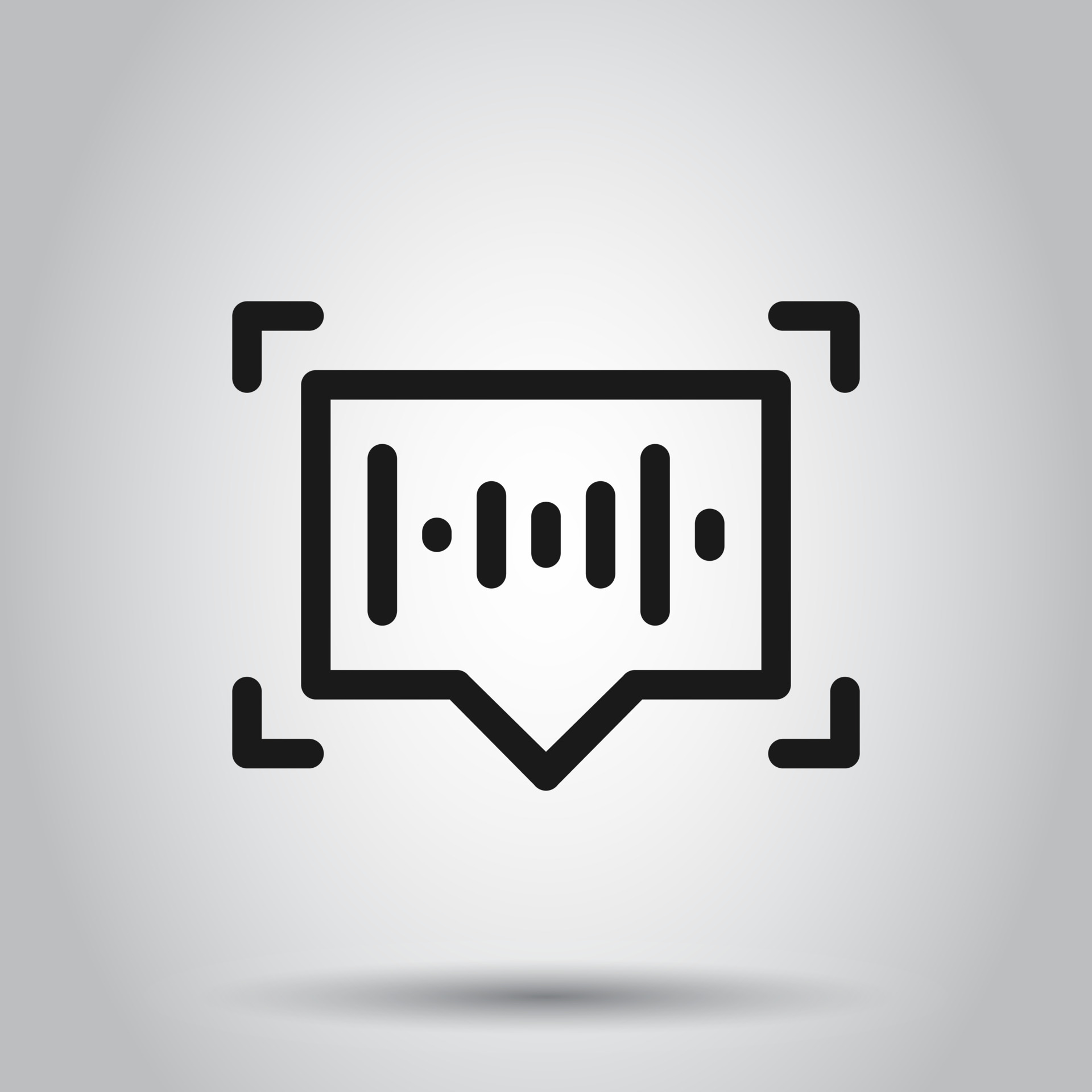 Voice recognition icon in flat style. Authentication sound vector ...
