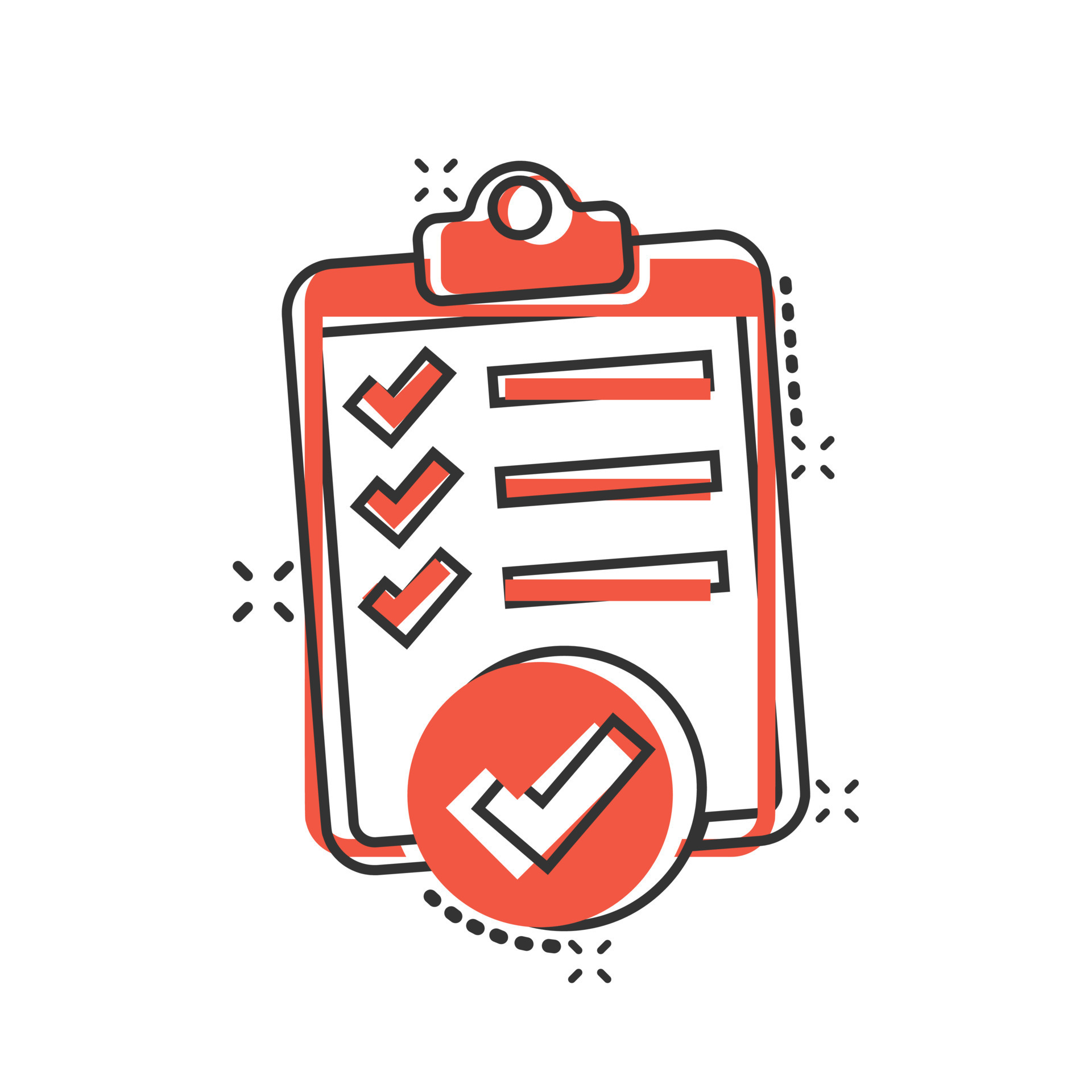To do list icon in comic style. Document checklist cartoon vector ...