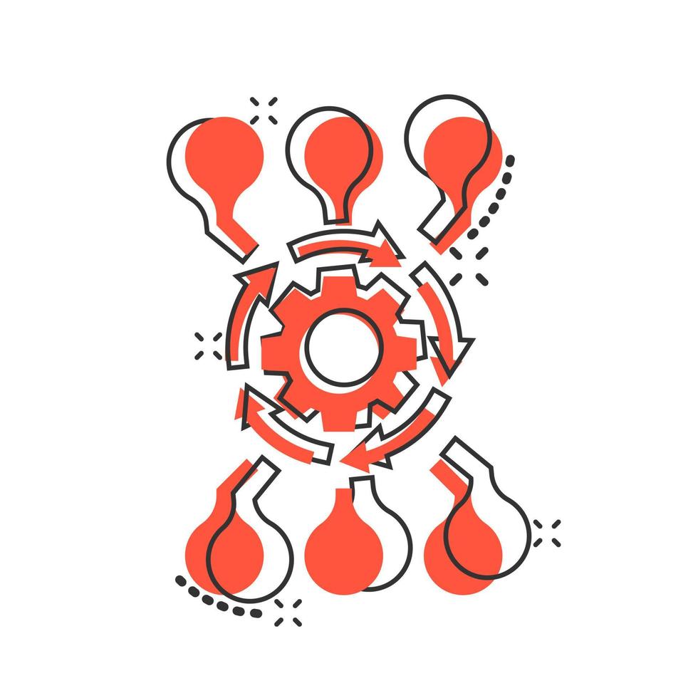Vector Cartoon Algorithm Api Software Icon In Comic Style Gear With