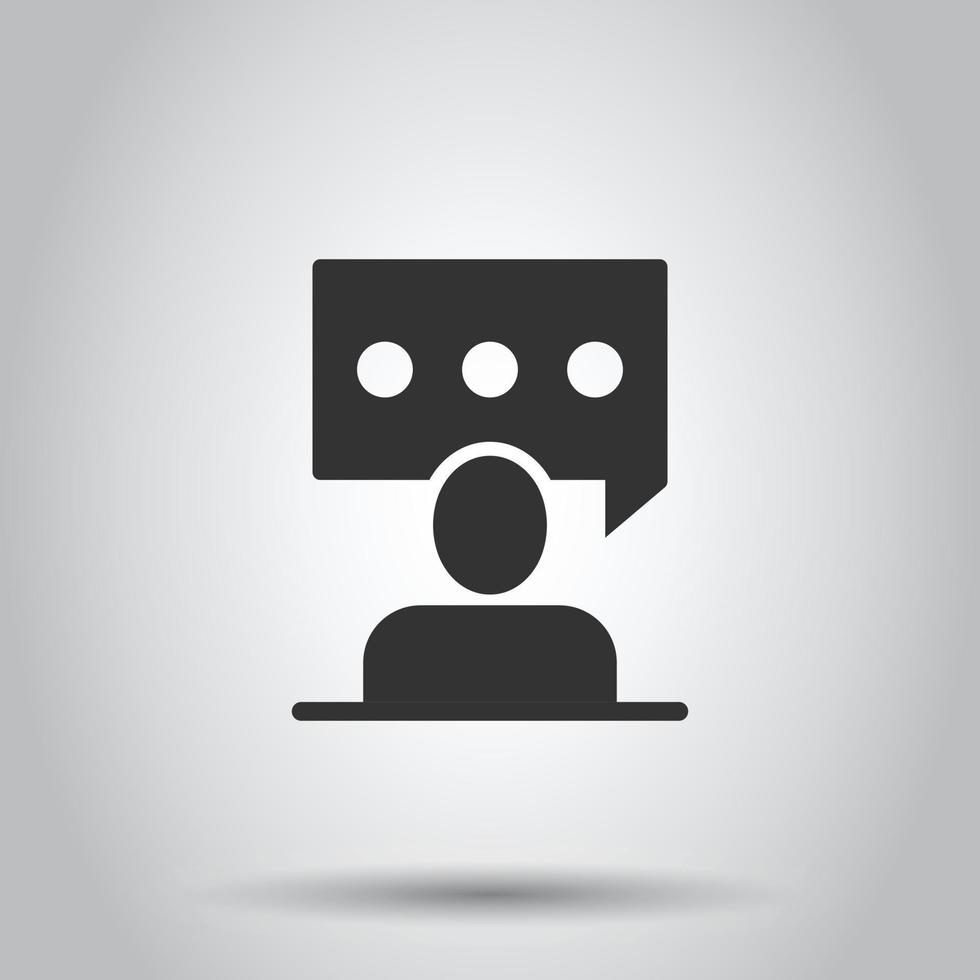 People with speech bubble icon in flat style. Chat vector illustration ...