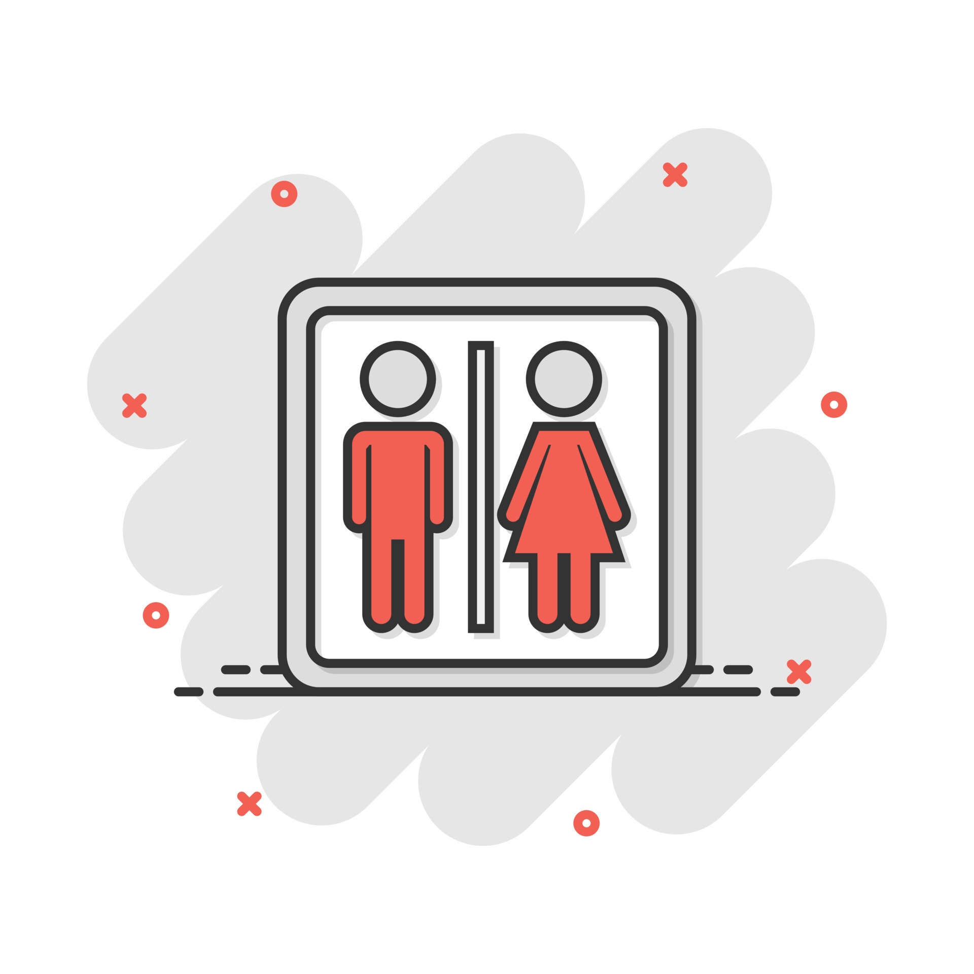 Vector Cartoon Man And Woman Icon In Comic Style People Sign