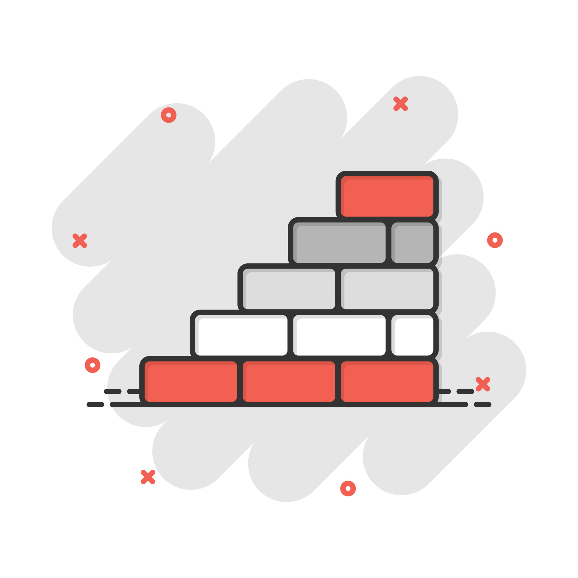 Icono De Ladrillo De Pared De Dibujos Animados De Vector En Estilo