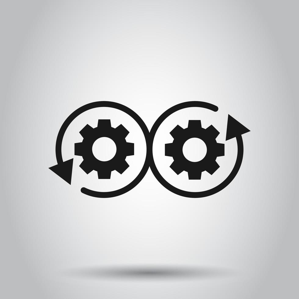 Development icon in flat style. Devops vector illustration on isolated ...