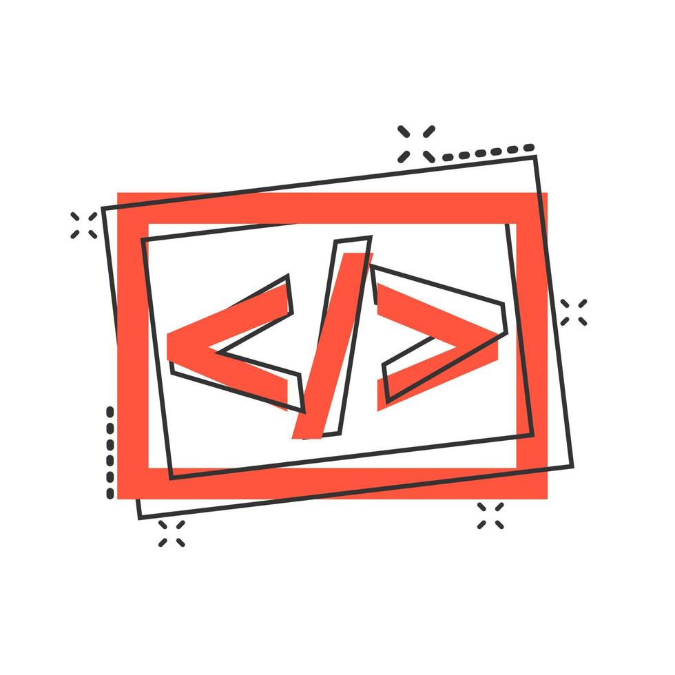 Vector cartoon open source icon in comic style. Api programming concept ...