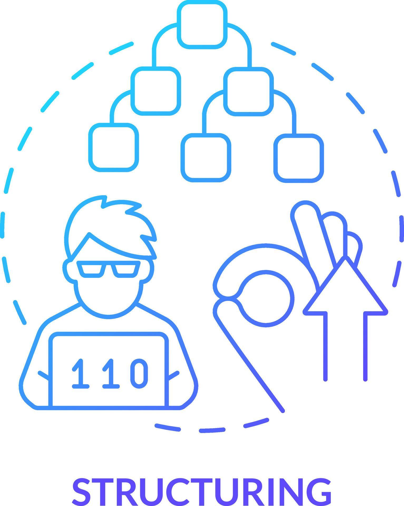 Structuring Blue Gradient Concept Icon Code Modules Hierarchy Feature Of Programming Languages