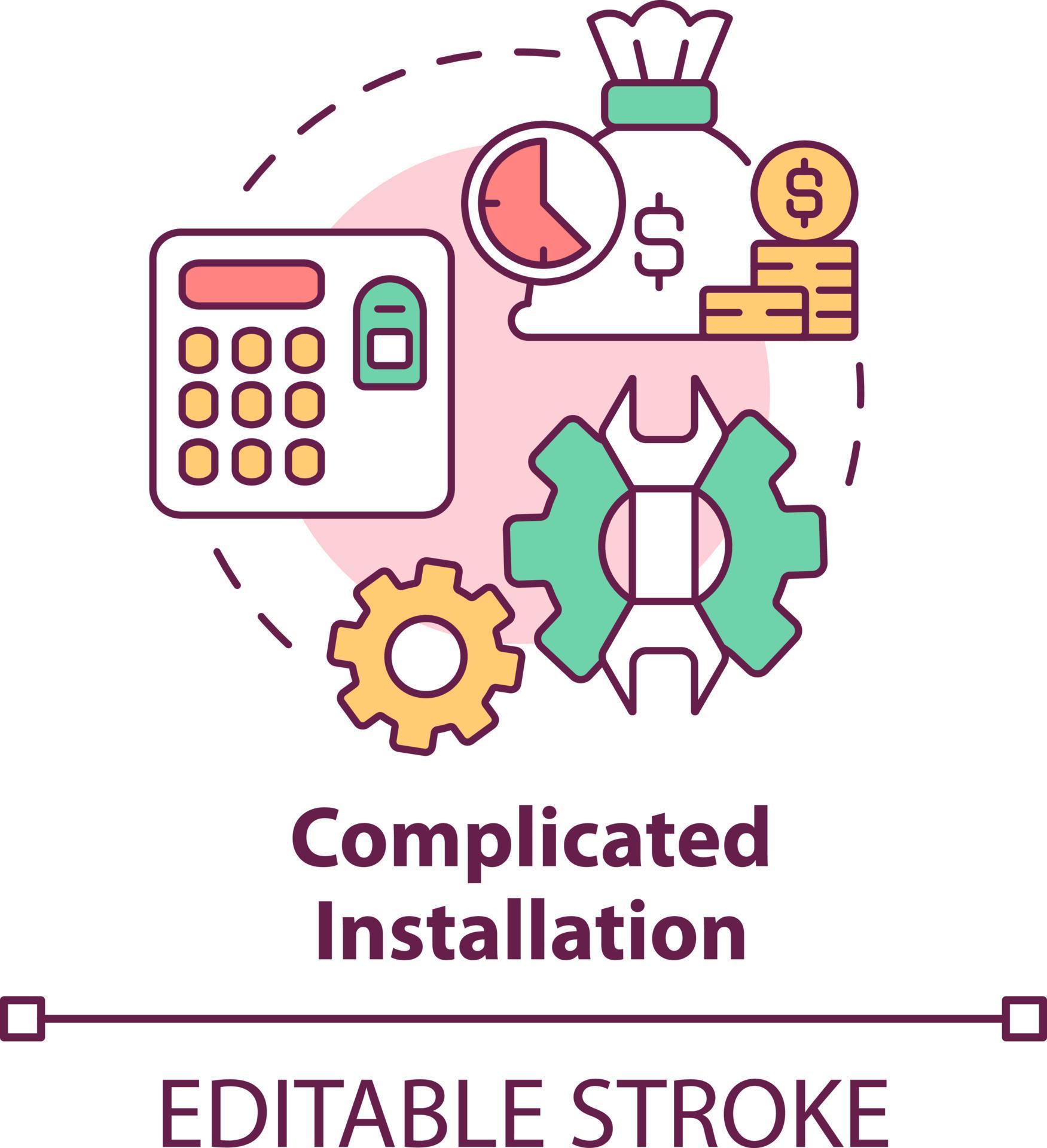 Complicated Installation Concept Icon Biometric Authentication Drawback Abstract Idea Thin Line