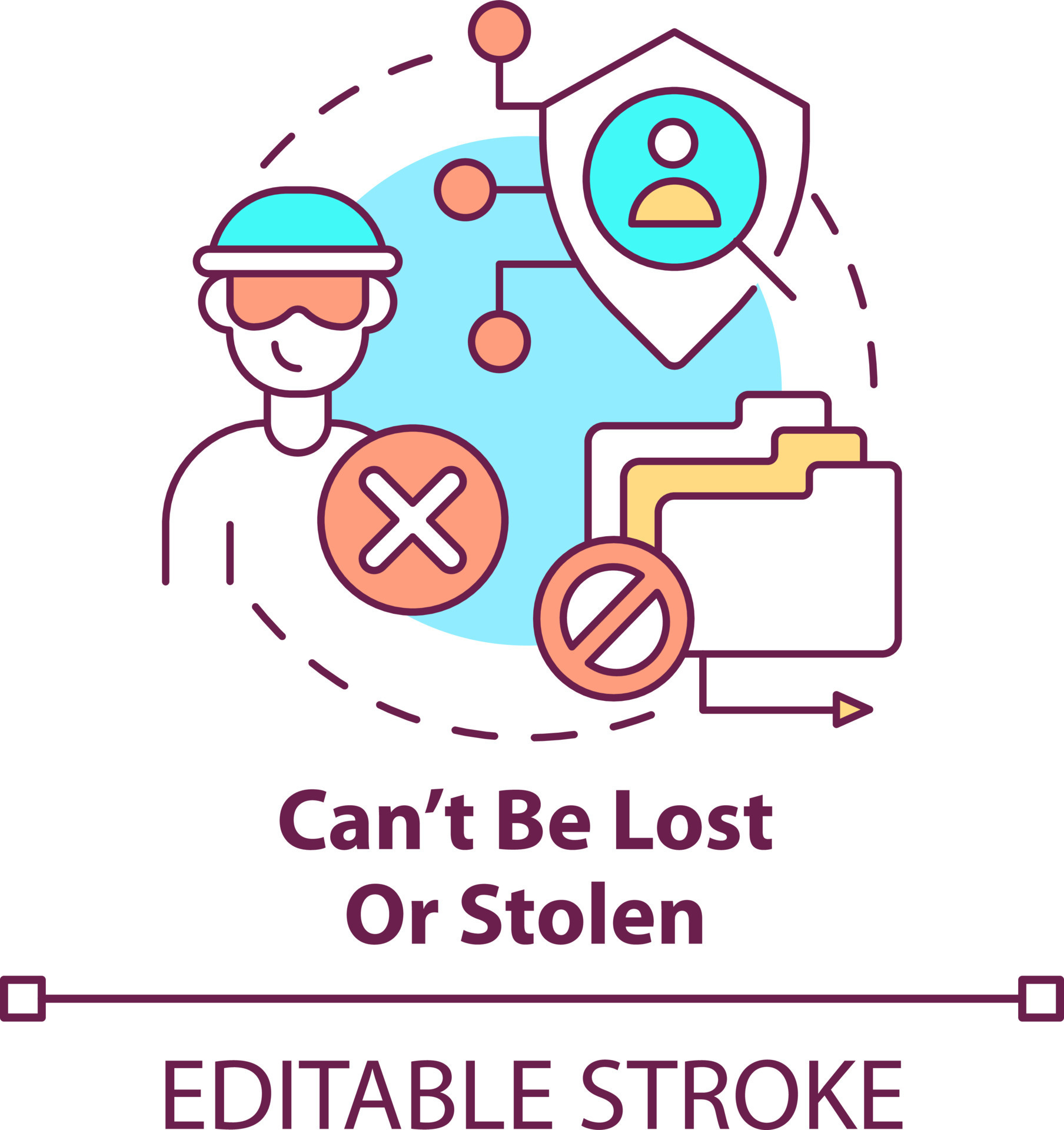 Cant Be Lost And Stolen Concept Icon Biometric Authentication Abstract Idea Thin Line