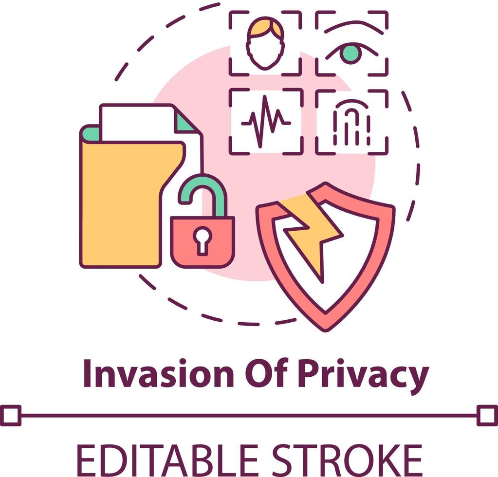Invasion Of Privacy Concept Icon Biometric Authentication Problem Abstract Idea Thin Line