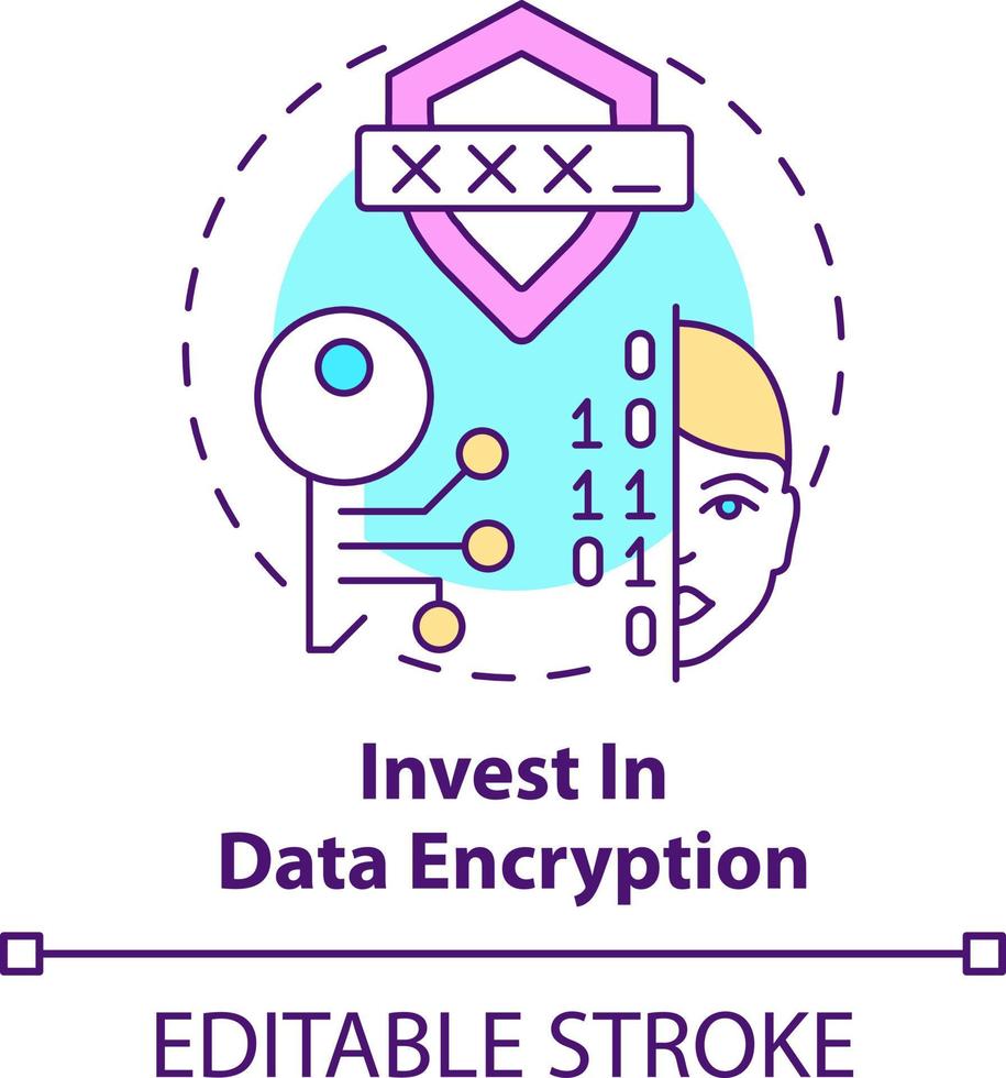 Invest In Data Encryption Concept Icon Manage Customer Digital