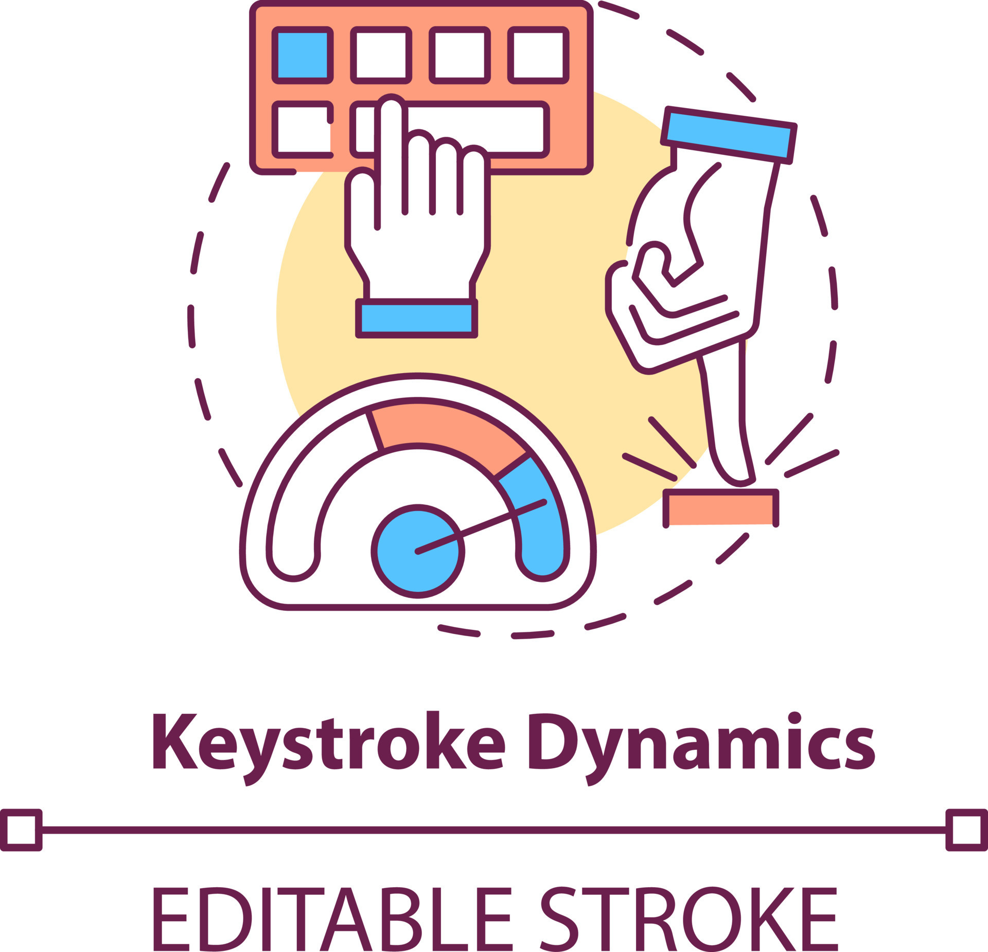 Keystroke dynamics concept icon. Behavioural measurement abstract idea ... Keystroke dynamics concept icon. Behavioural measurement abstract idea ...