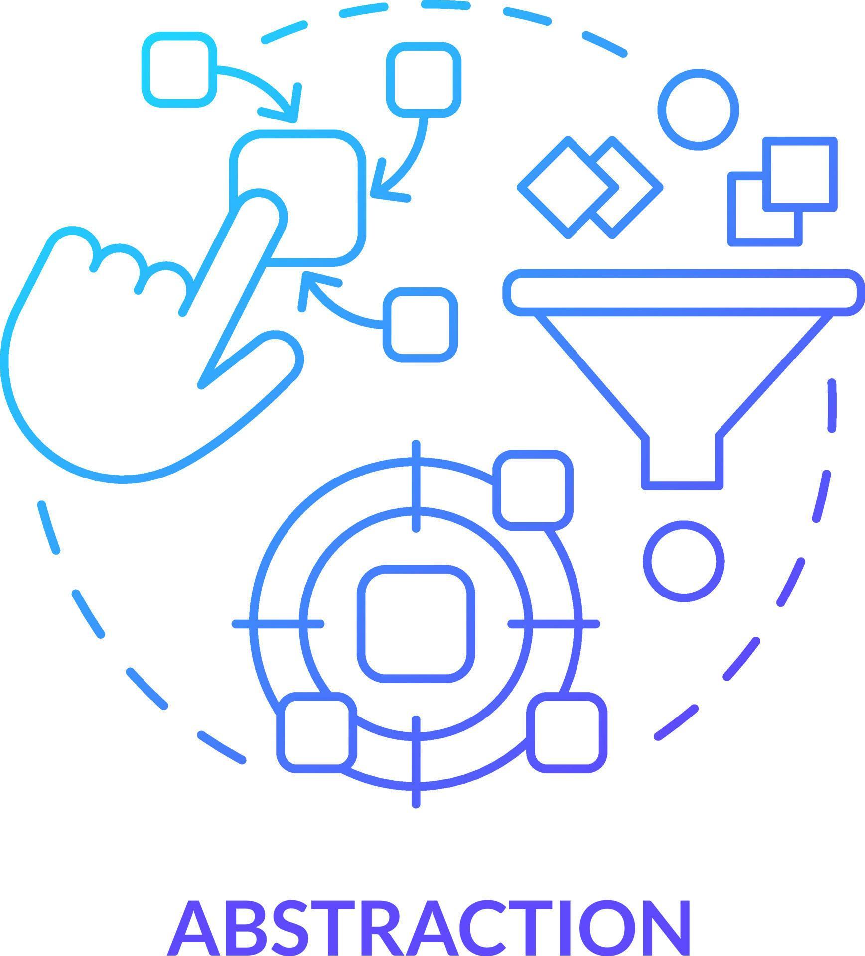 Abstraction Blue Gradient Concept Icon Define Required Data Feature Of Programming Languages