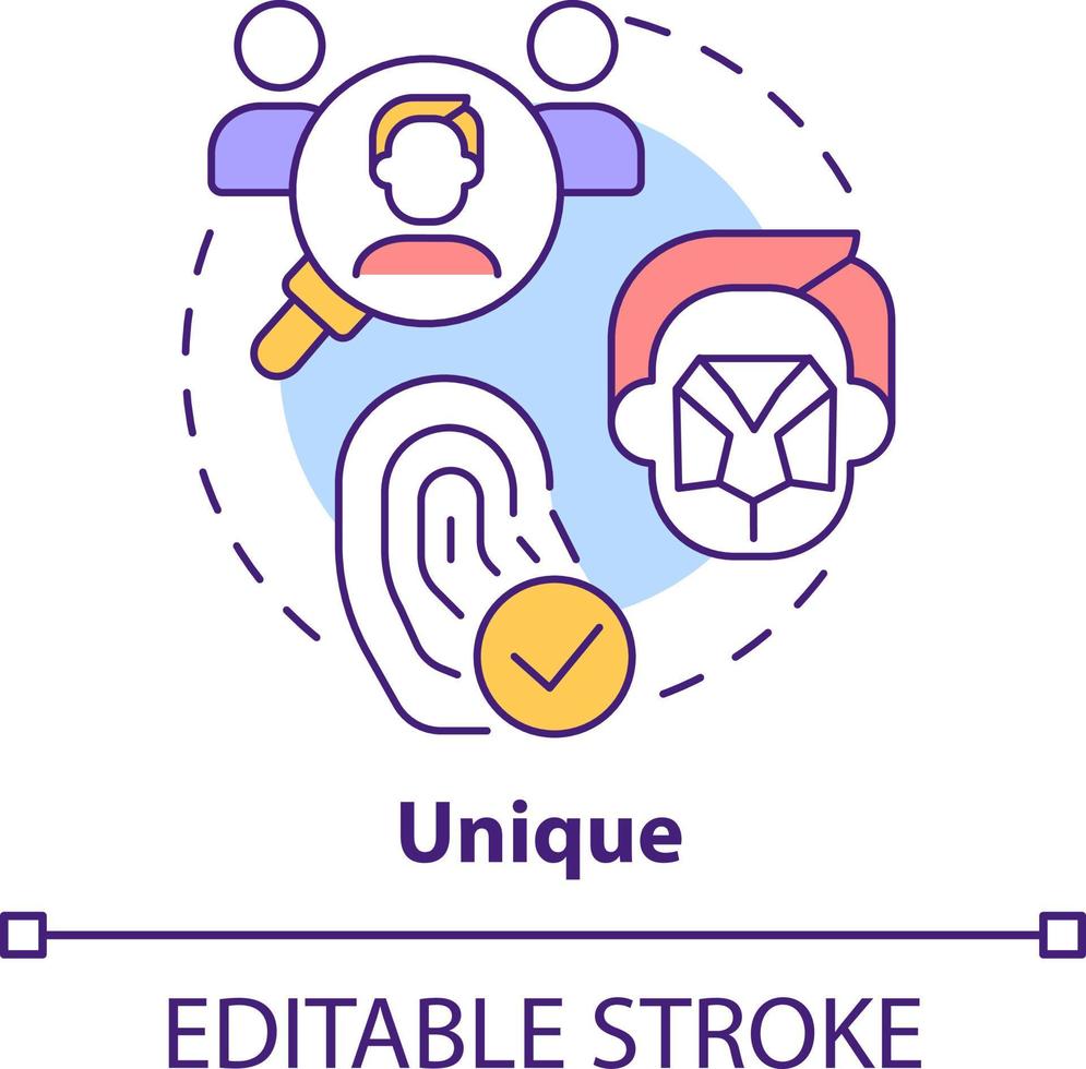 Unique Concept Icon Biometric Data Benefit Abstract Idea Thin Line Illustration Identifying