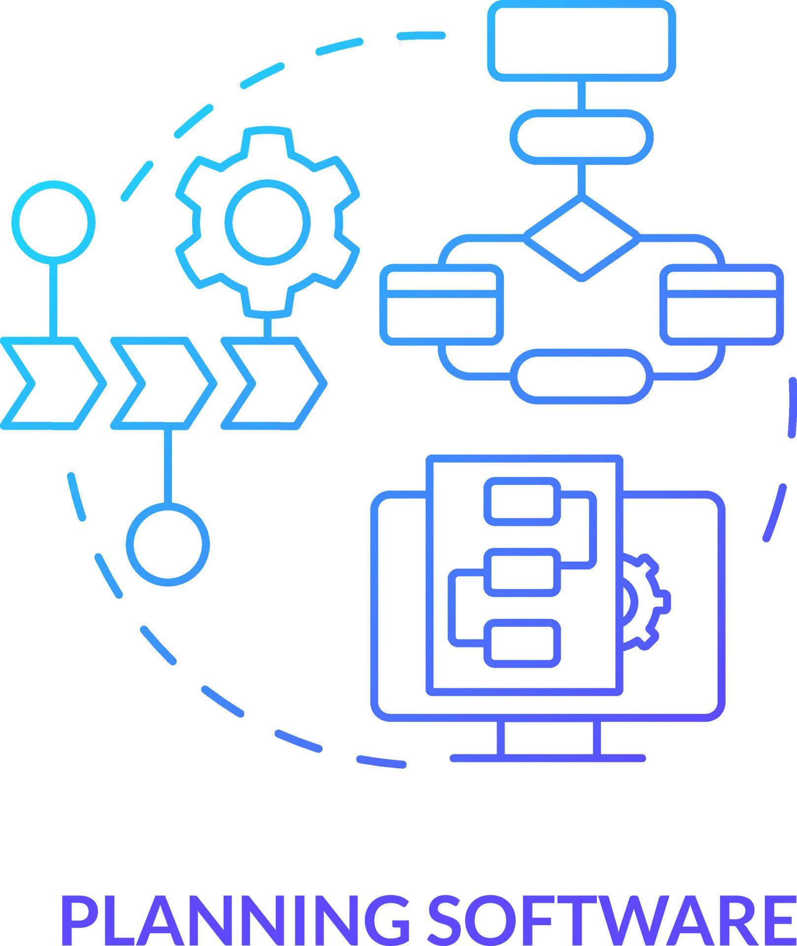 Planning software blue gradient concept icon. Use models for new ...