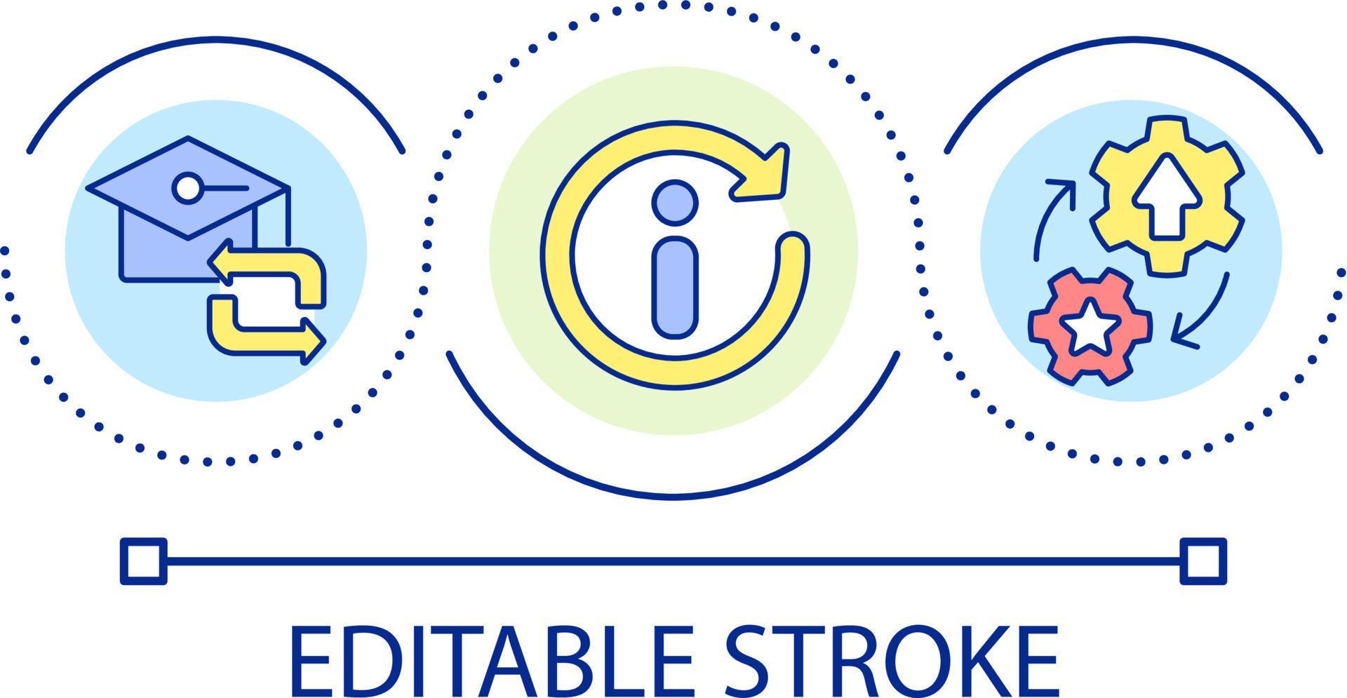 Repeat learned information to remember loop concept icon. Learning ...