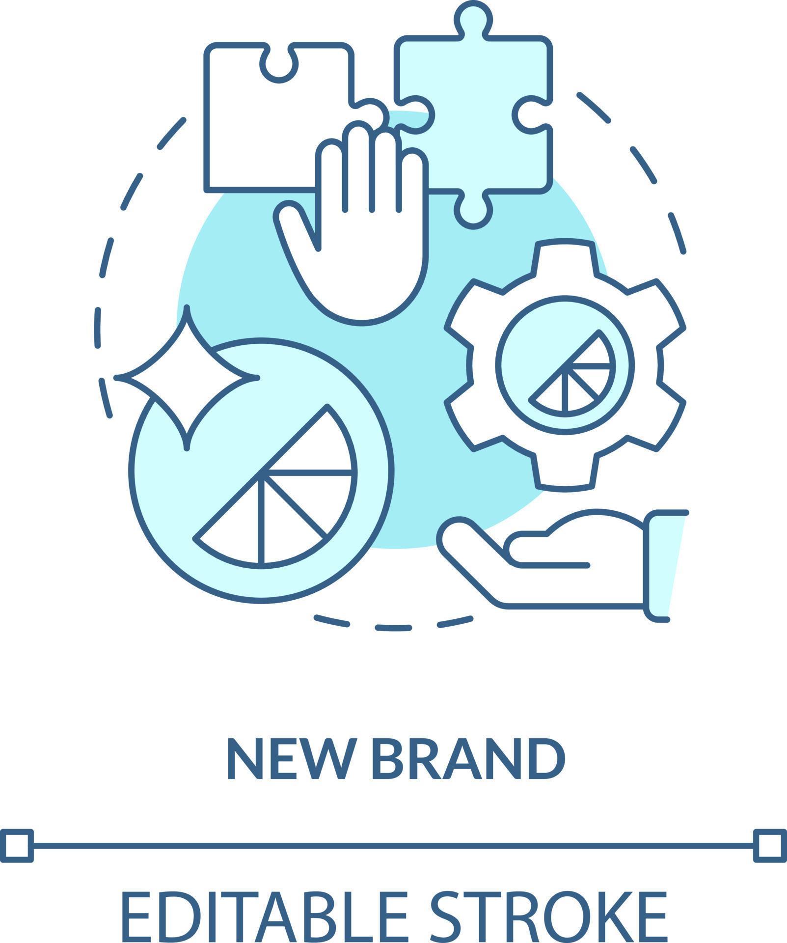 New brand turquoise concept icon. Create and build company. Brand ...